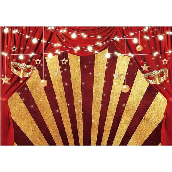 Circus Carnival Backdrop Unique Golden Red Glitter Sparkle Stripes ...