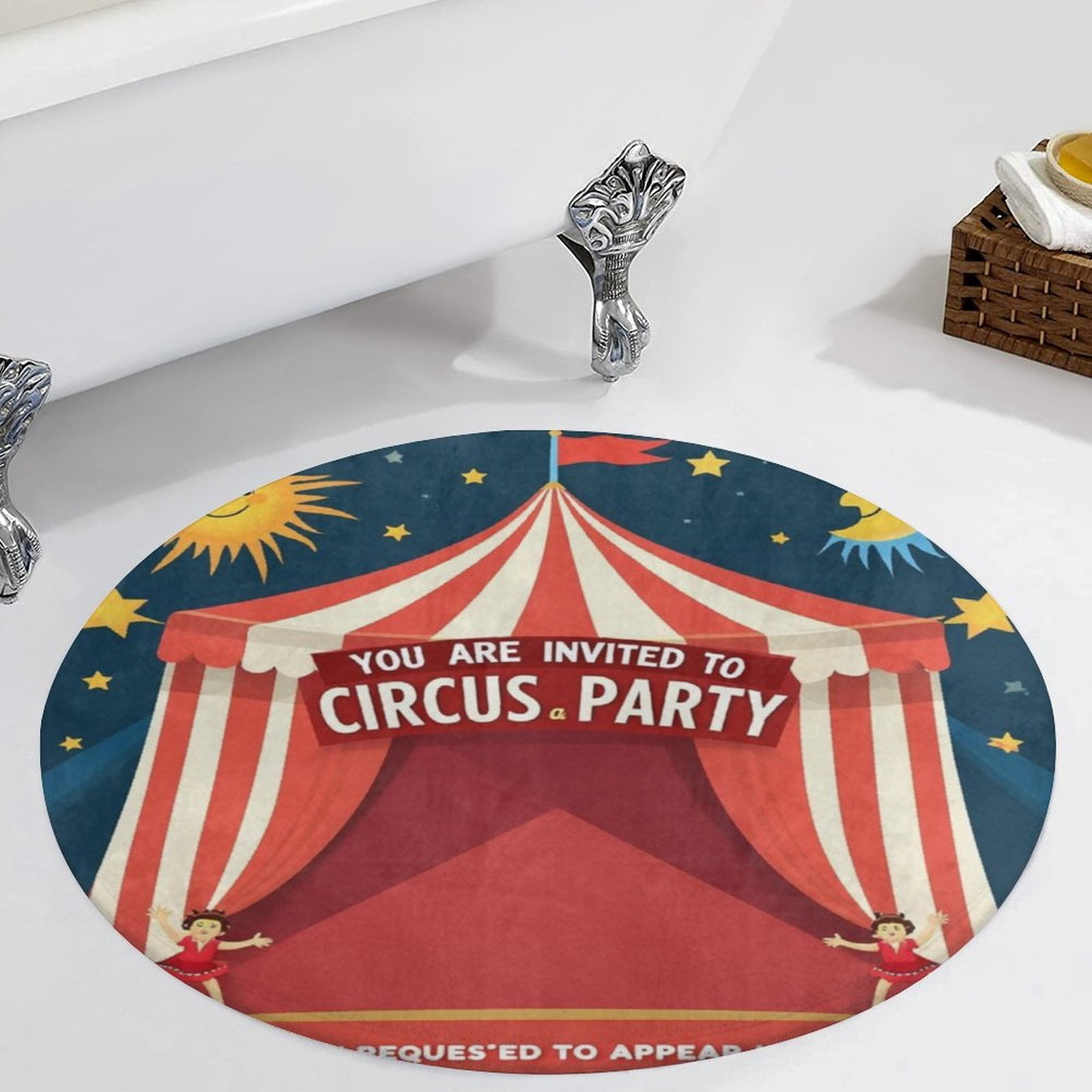 Circus Carnival Invitation-1 Round Area Carpets Living Room Room Chair ...