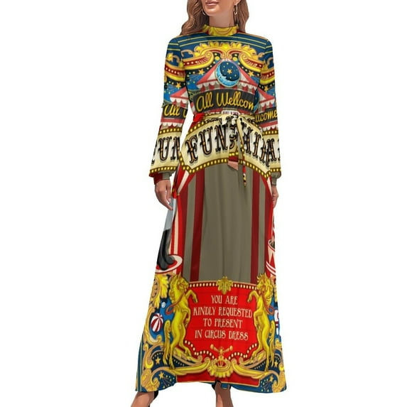 Circus Carnival Invite Poster Long Dress elegant women's sets dress ...