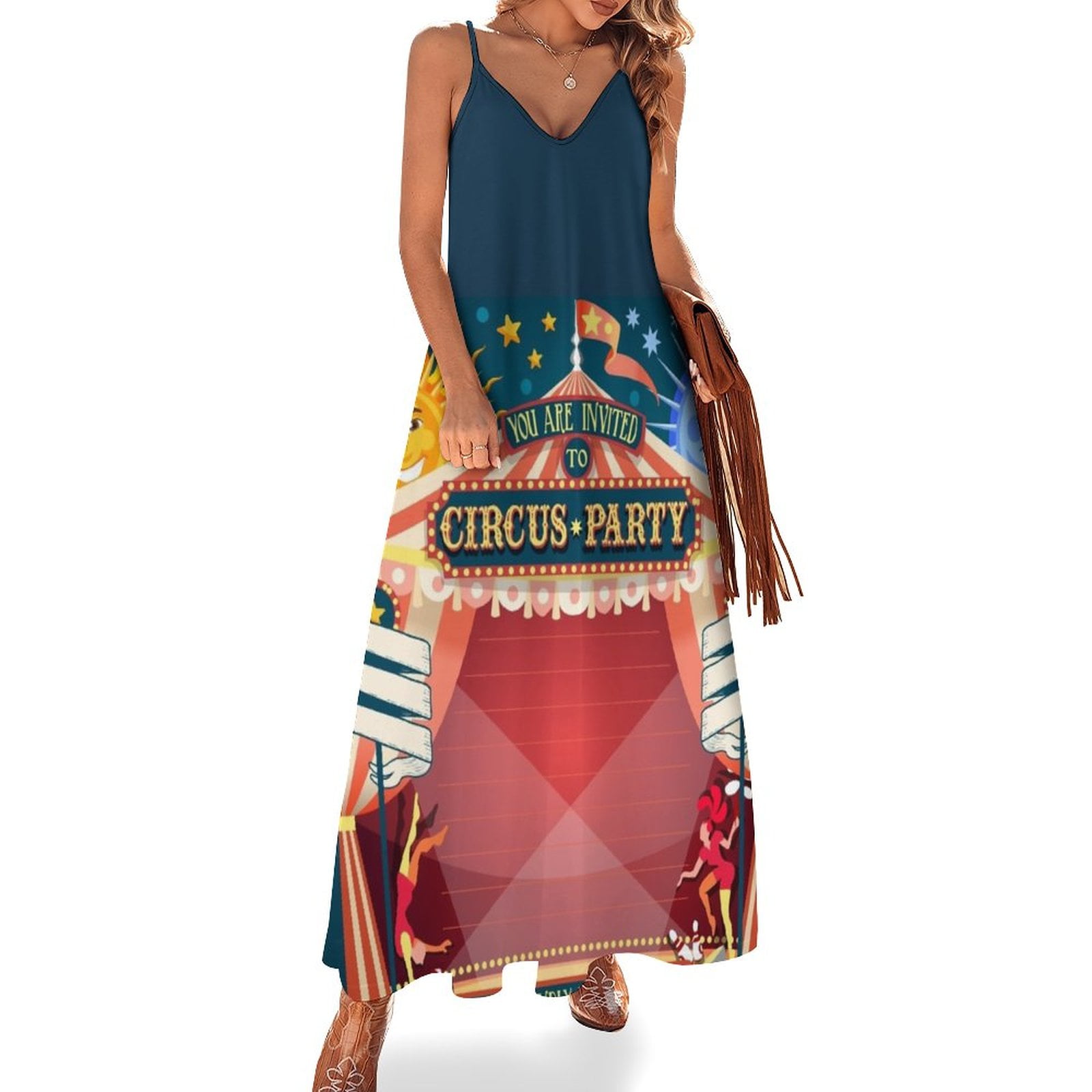 Circus Carnival Invite Poster Sleeveless Dress women party dresses ...