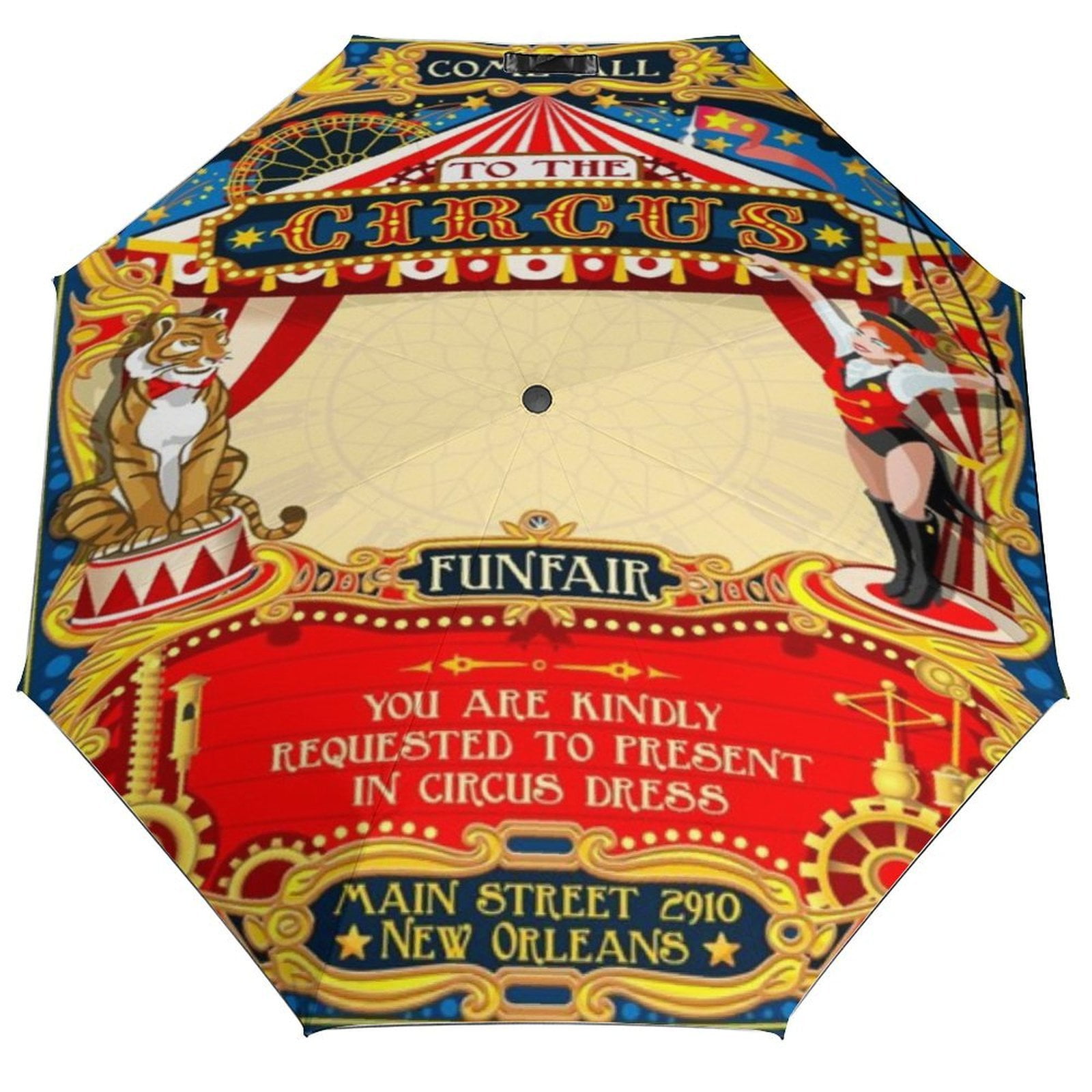 Circus Carnival Invite Vintage Rain Umbrella Sun Protection Sun ...