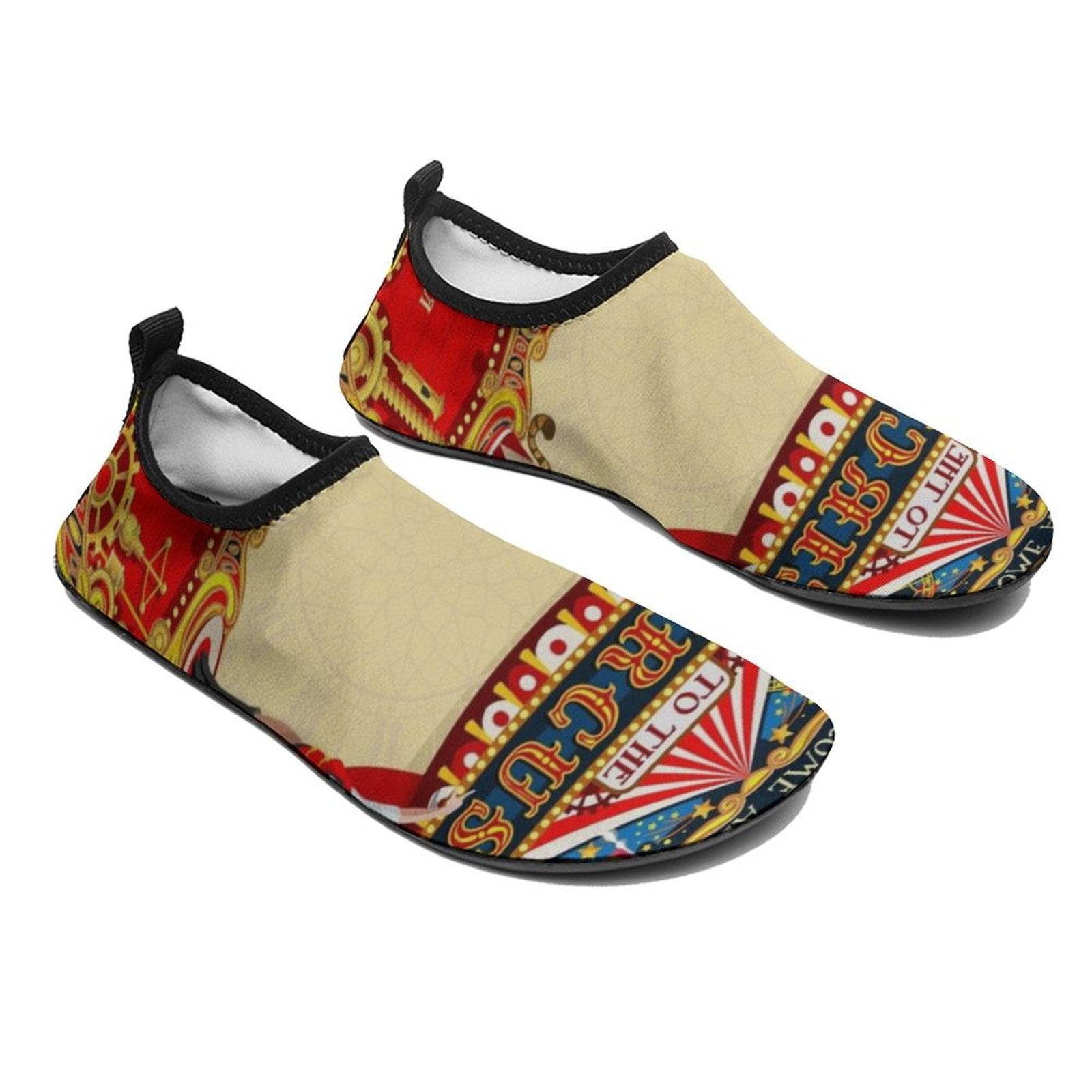 Circus Carnival Invite Vintage Water Shoes Beach Slip-on Shoes for Men ...