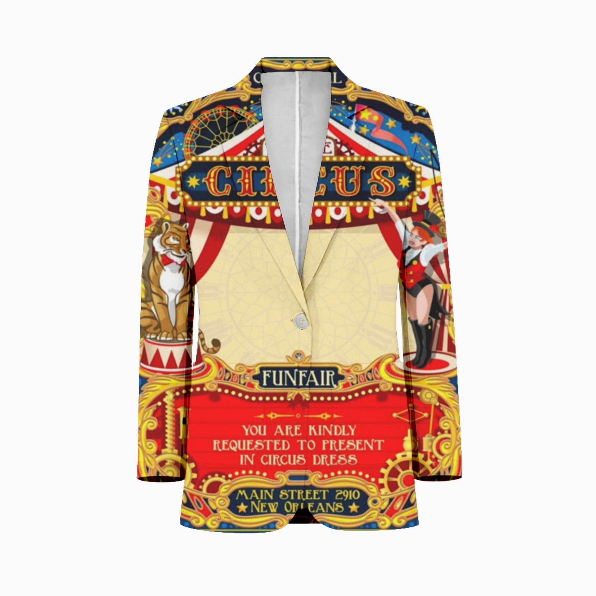 Circus Carnival Invite vintage Mens Suits Shawl Collar Slim Fit Suit ...