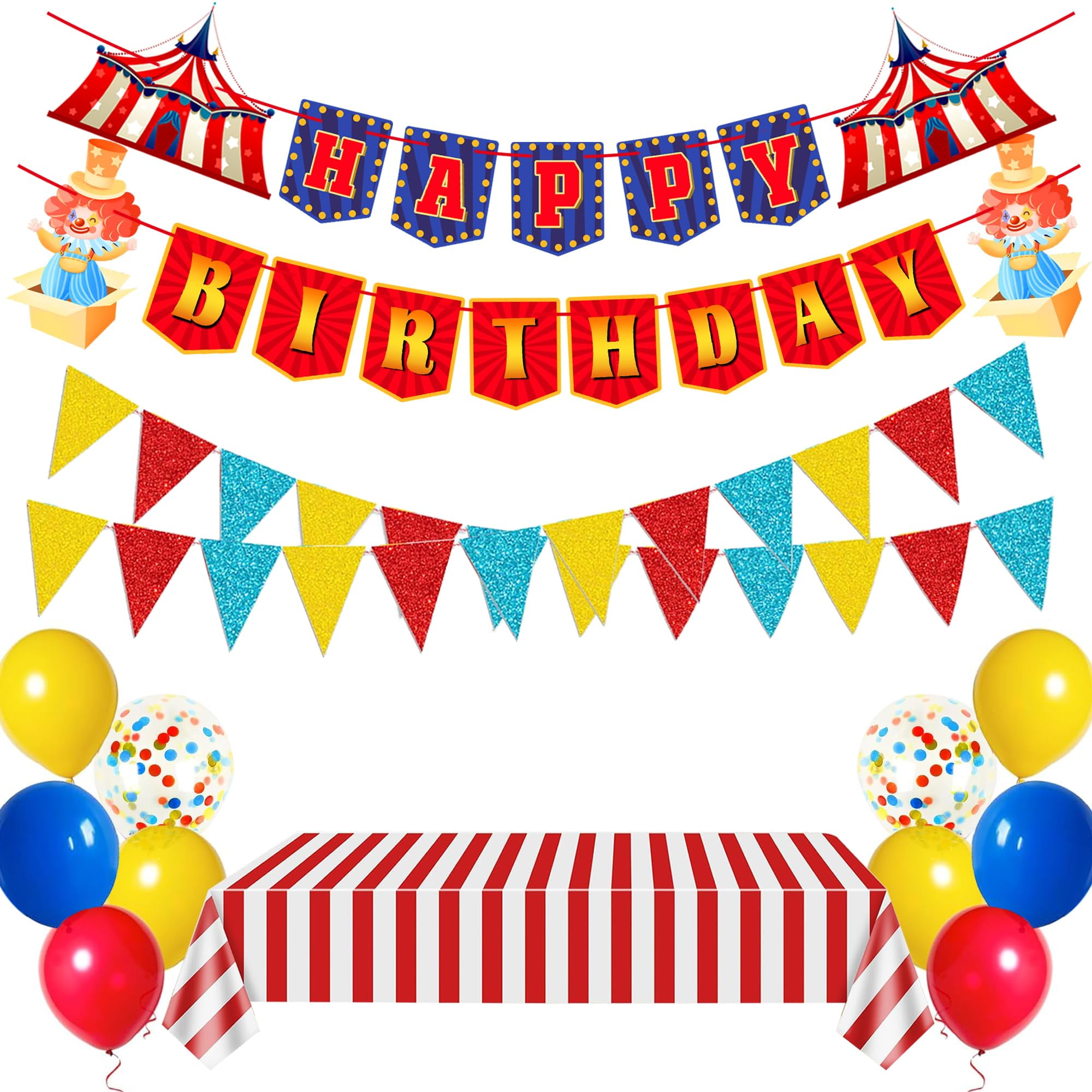 Circus Carnival Party Decorations STF9 Circus Birthday Banner Carnival ...