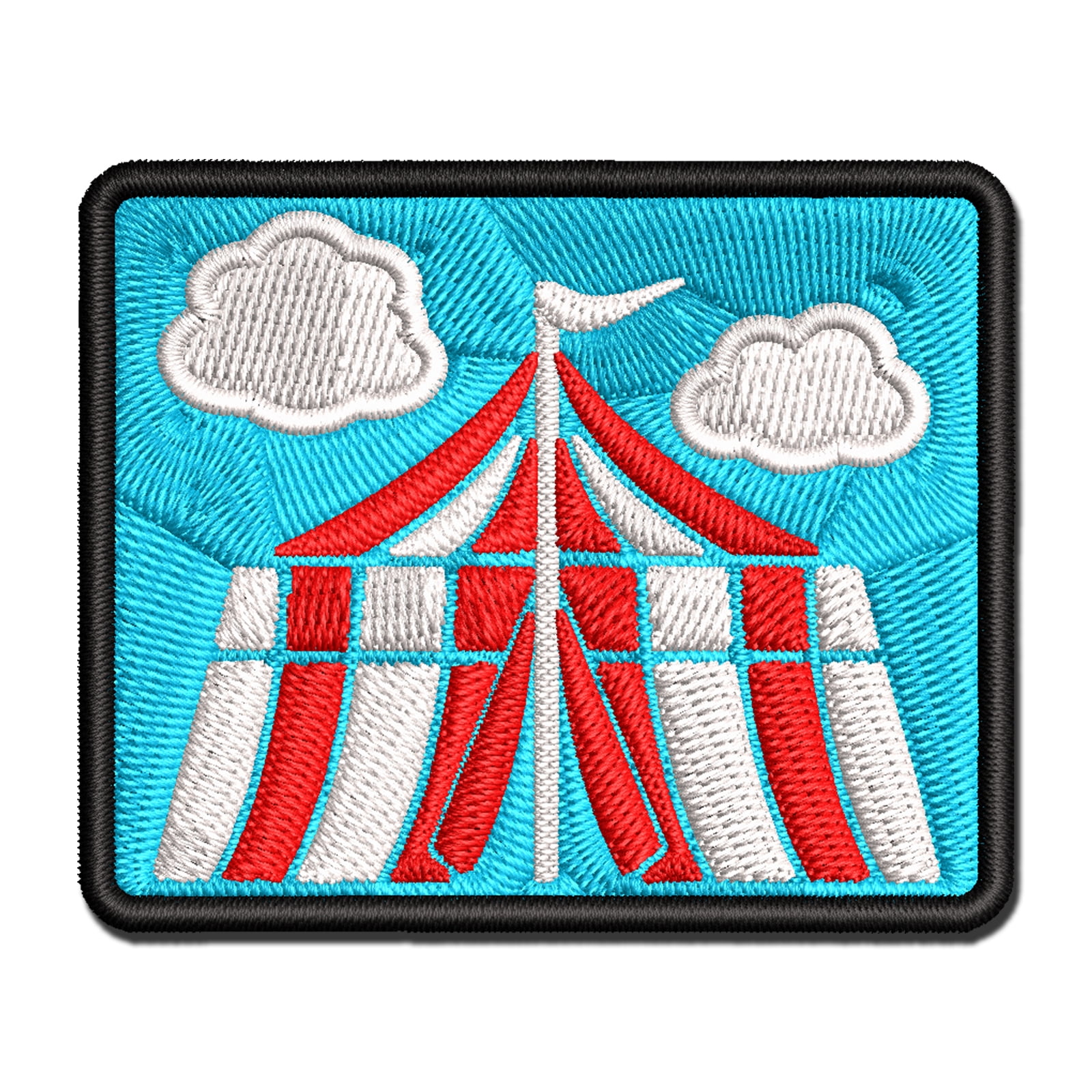 Circus Carnival Tent Applique Multi-Color Embroidered Iron-On Patch - 3 ...