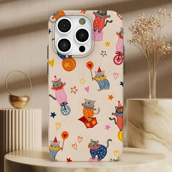 Circus Cat Colorful Clown iPhone Case for iPhone 11 12 13 14 15 16 17 ...
