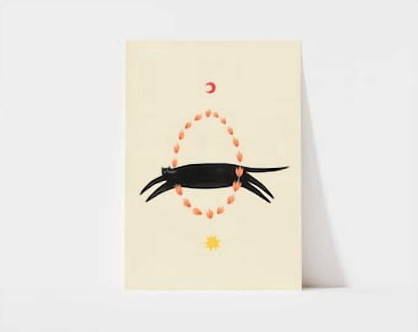 Circus Cat Kids Room Wall Art Black Cat Ring Of Fire Poster GiclÃ©e ...