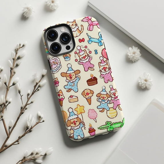 Circus Cat Phone Case Colorful Playful Pattern Gift 17 11 12 13 14 15 ...