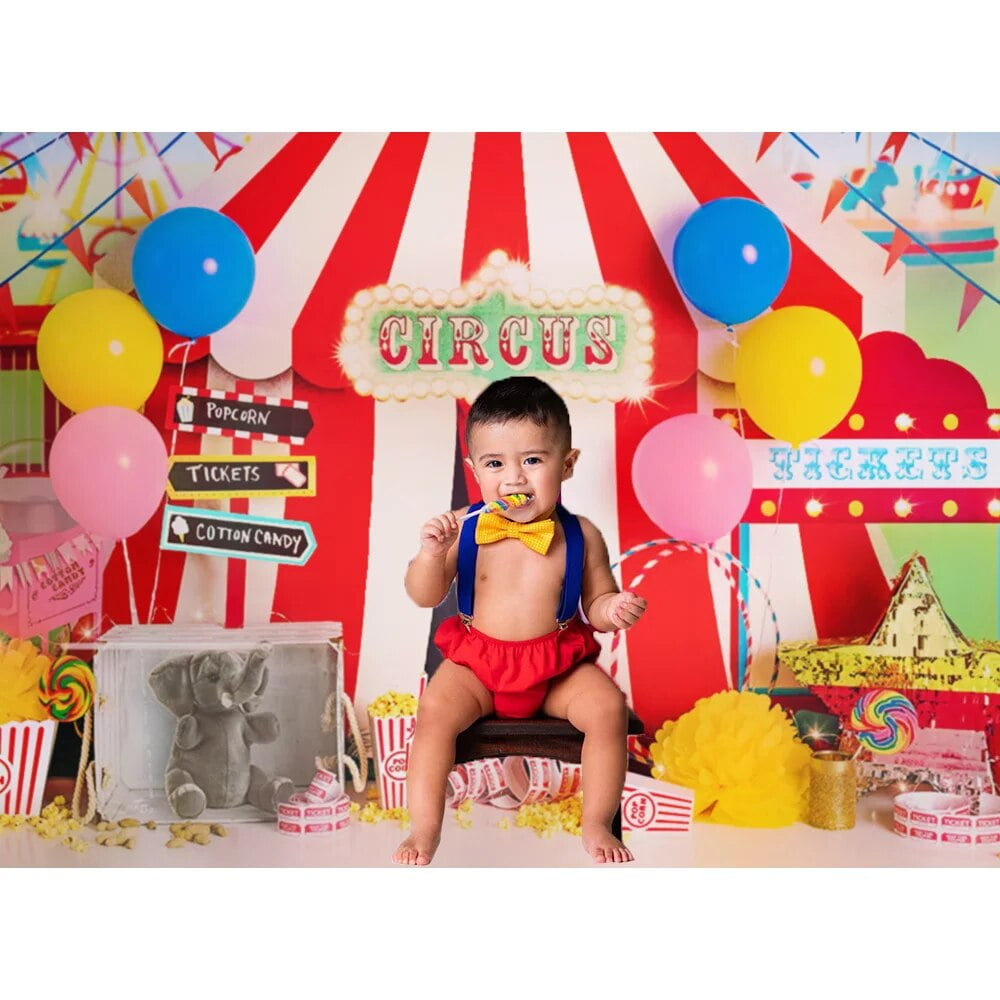 Circus Children Birthday Art Photo Background Carnival Party Kids ...