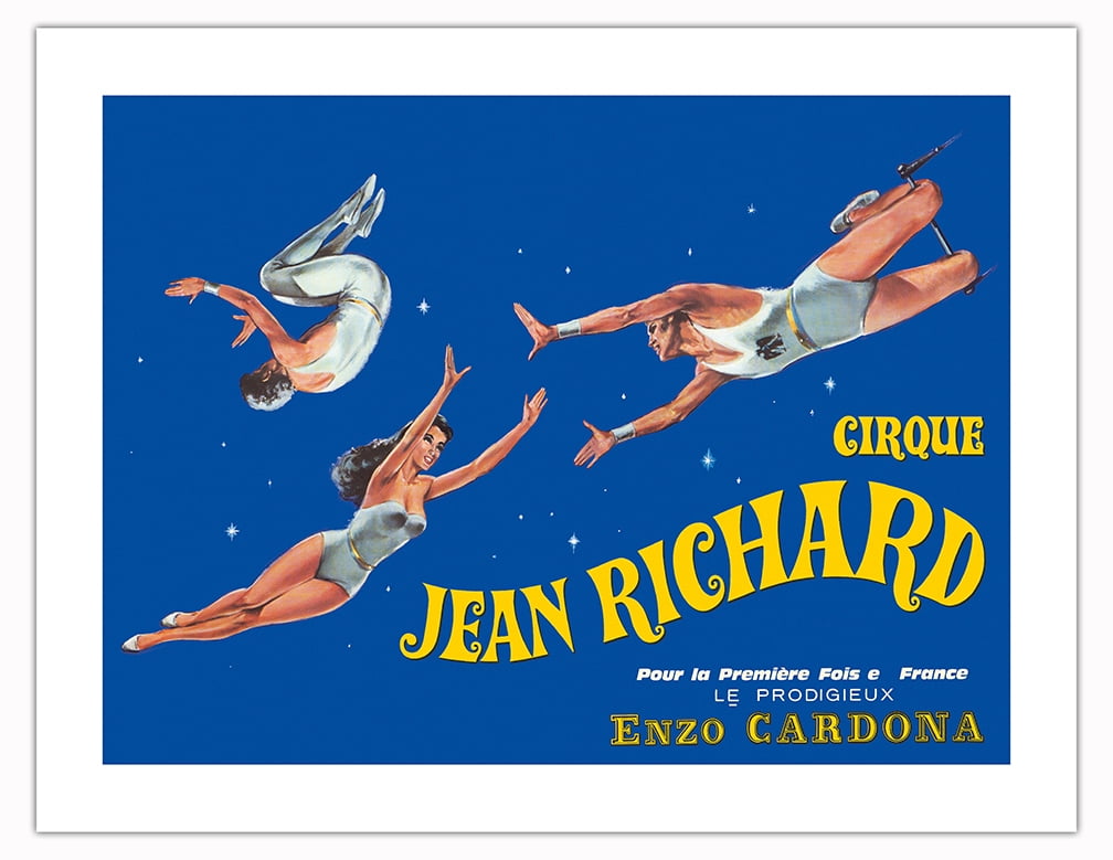 Circus - Cirque Jean Richard - Trapeze Act - Vintage Circus Poster c ...