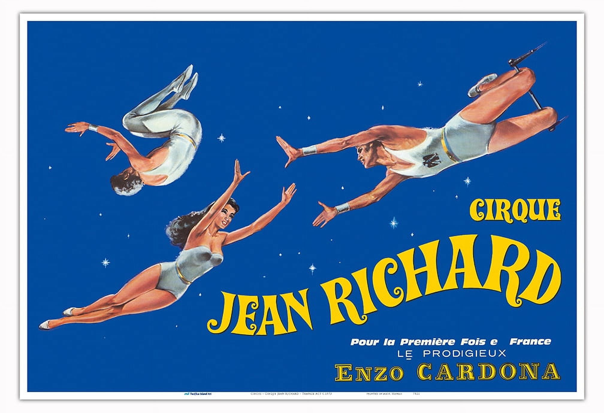 Circus - Cirque Jean Richard - Trapeze Act - Vintage Circus Poster c ...