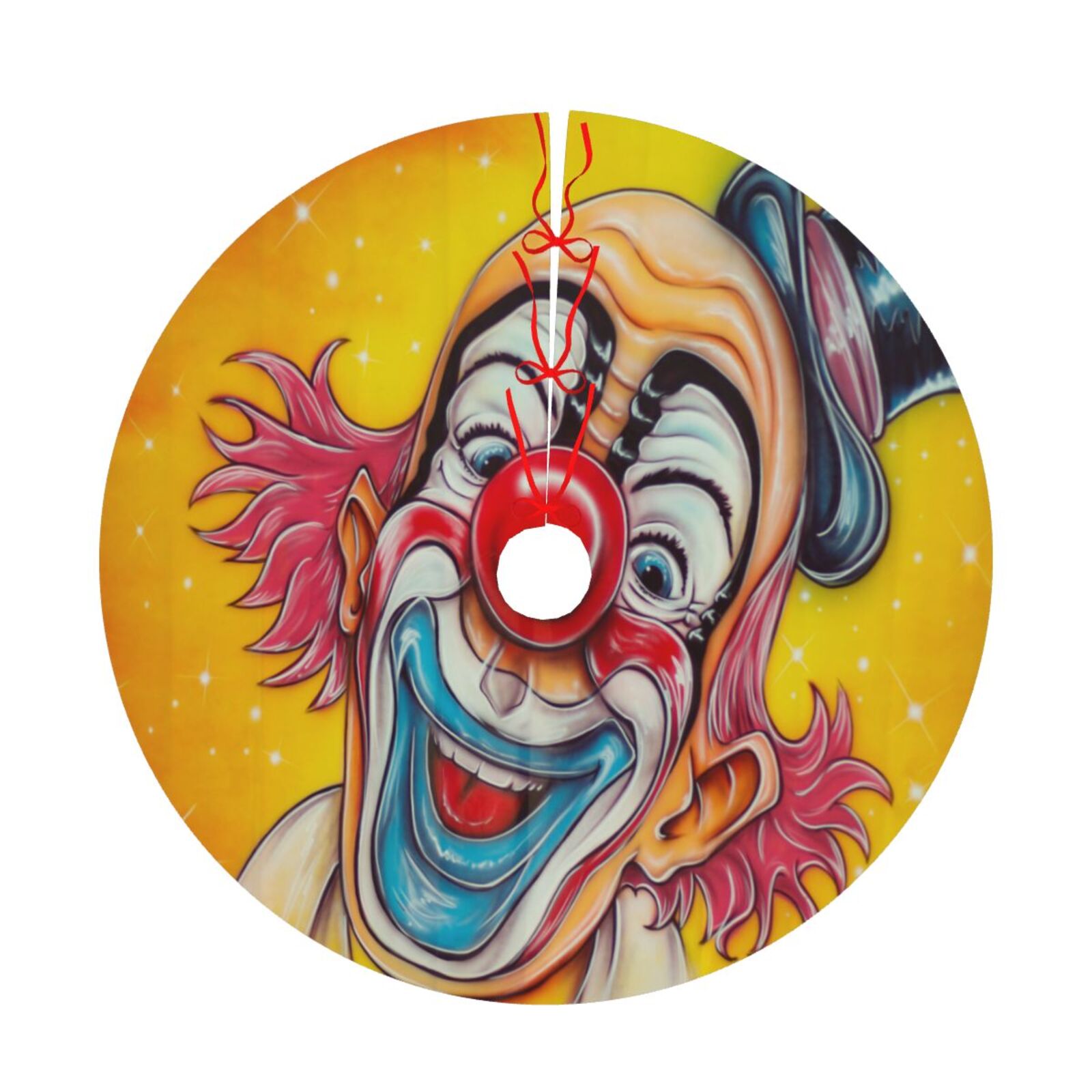 Circus Clown Christmas Tree Skirt 30" , Xmas Tree Skirt Home Decoration ...
