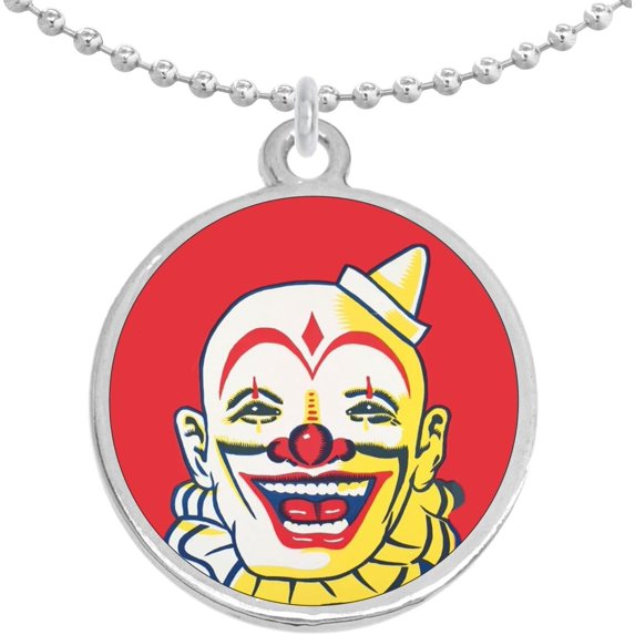 Circus Clown Sideshow Freak Round Pendant Necklace[d372] - Walmart.com