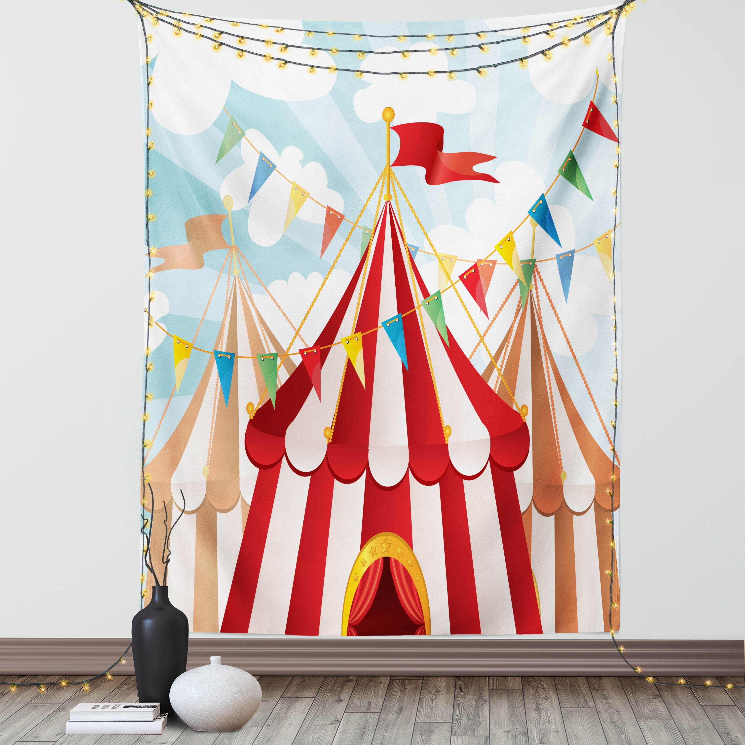 Circus Decor Wall Hanging Tapestry, Circus stripes sunshines through ...