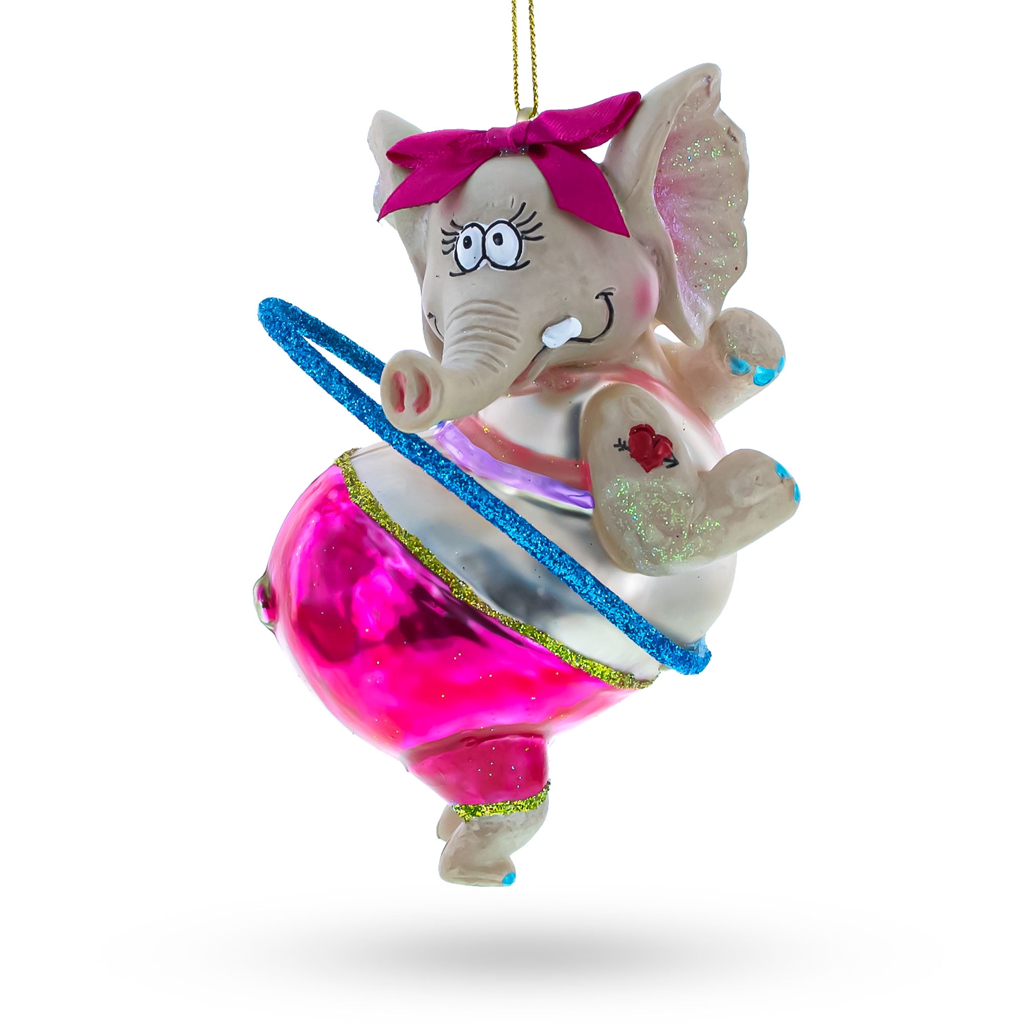 Circus Elephant Balancing Hula Hoop Glass Christmas Ornament - Walmart.com