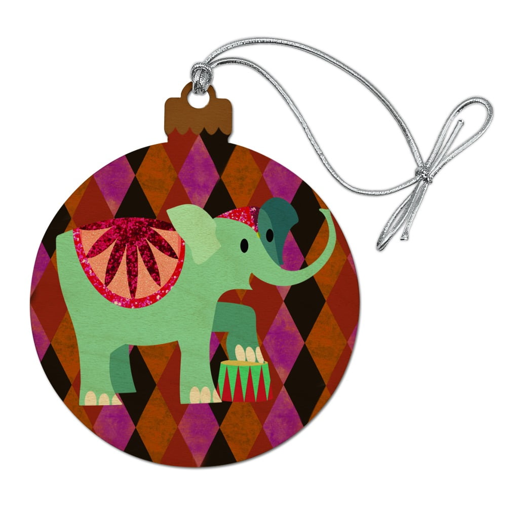 Circus Elephant Wood Christmas Tree Holiday Ornament - Walmart.com
