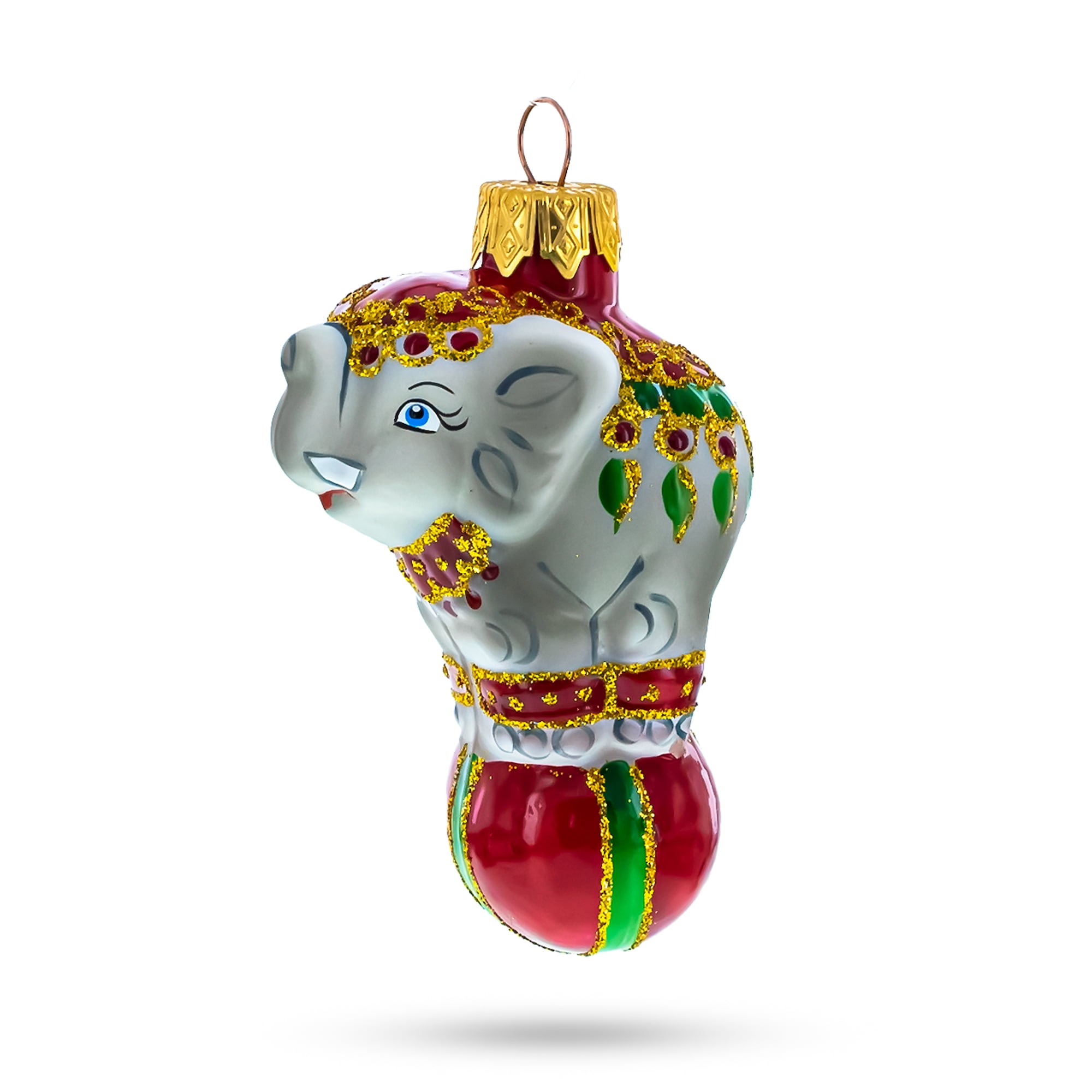 Circus Elephant on the Ball Glass Ornaments - Walmart.com