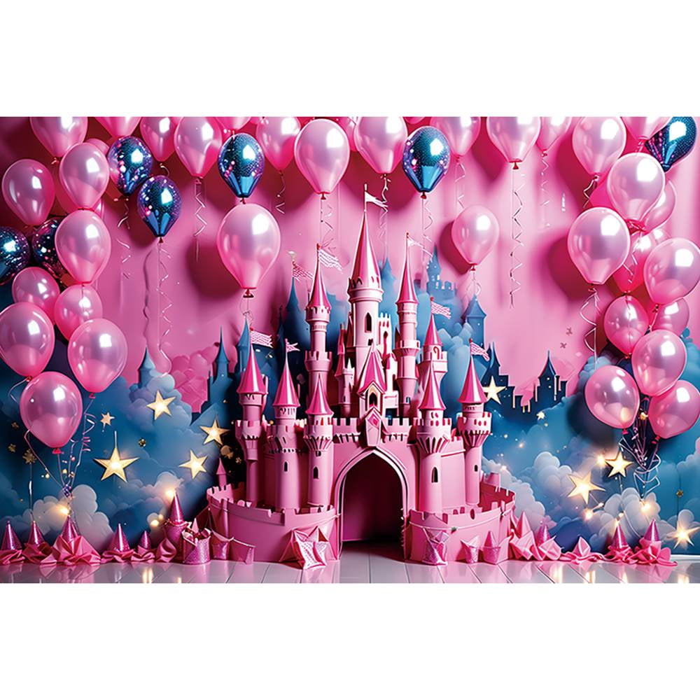 Circus Gard Castle Balloon Childr Photography Backdrop Butterfly Teddy ...
