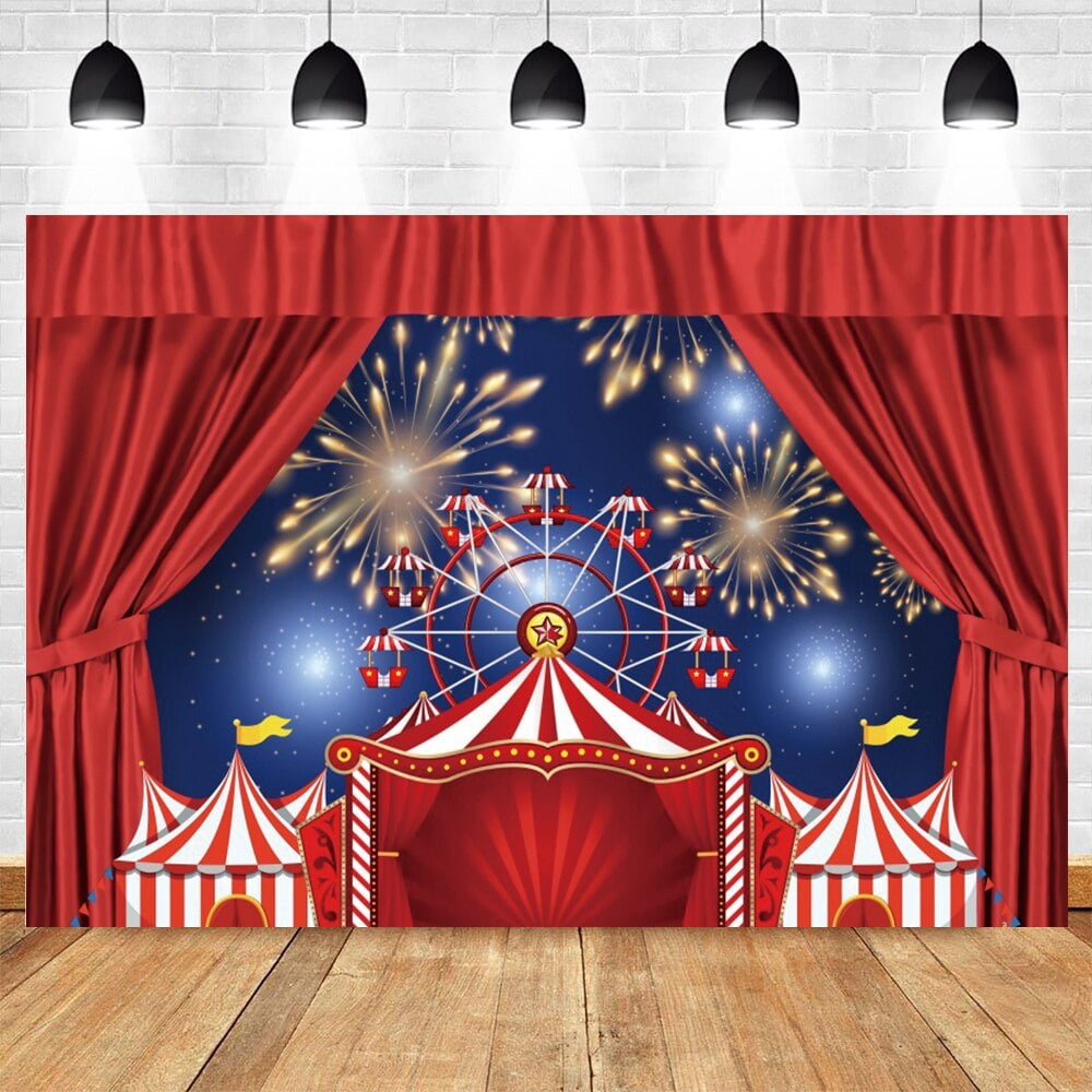 Circus Golden Star Stage Background Baby Birthday Party Decoration ...