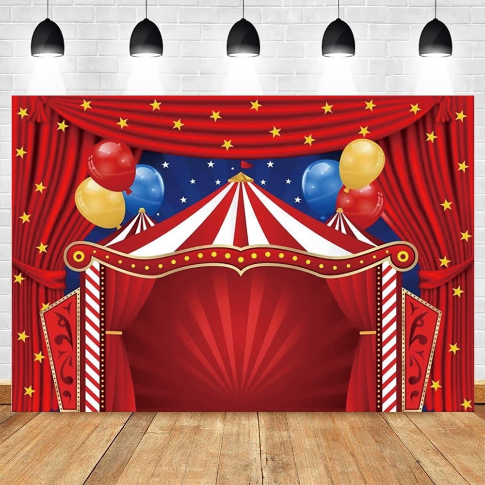 Circus Golden Star Stage Background Baby Birthday Party Decoration ...