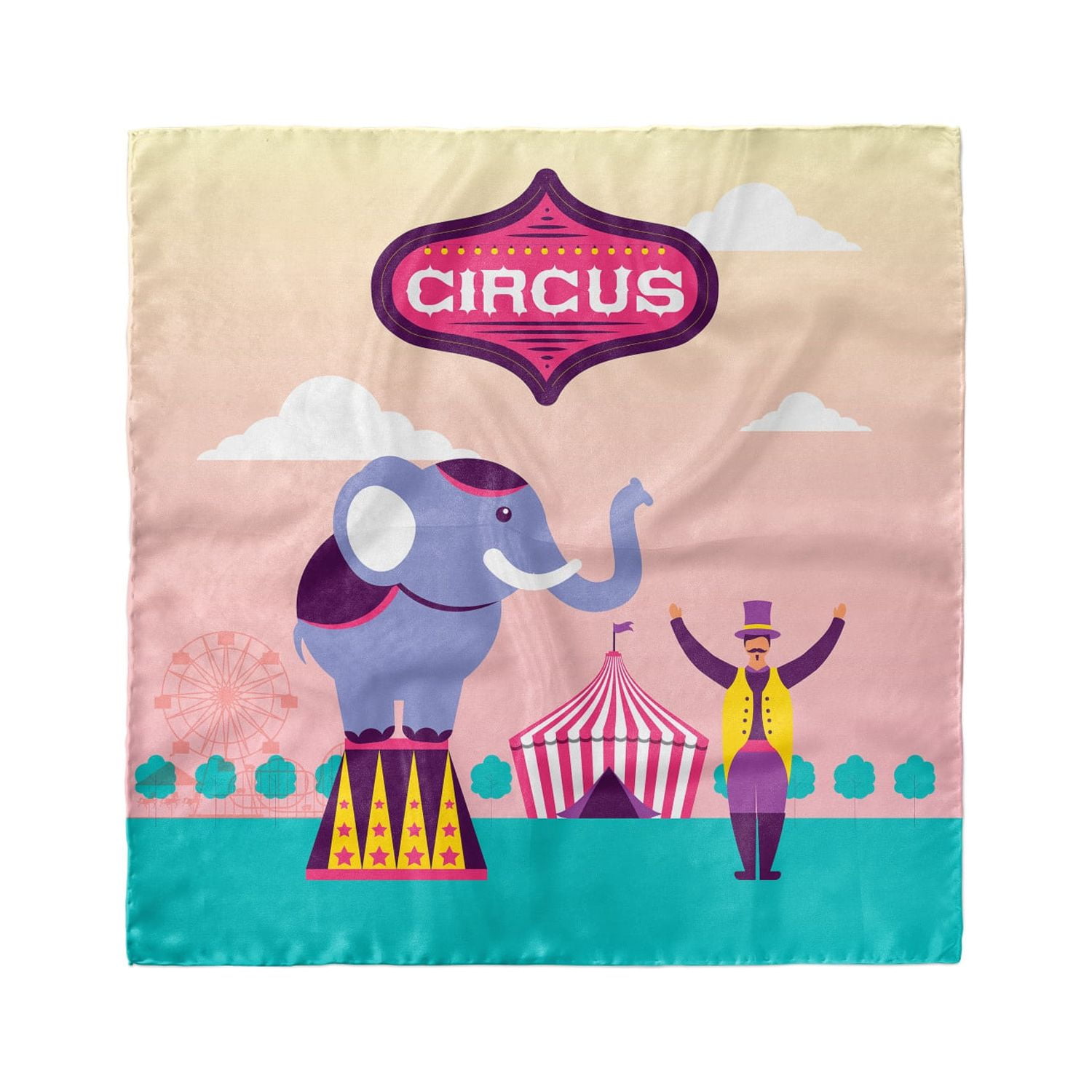 Circus Head Scarf, Elephant Acrobat Tent Ferris, Head Wrap, 3 Sizes, by ...