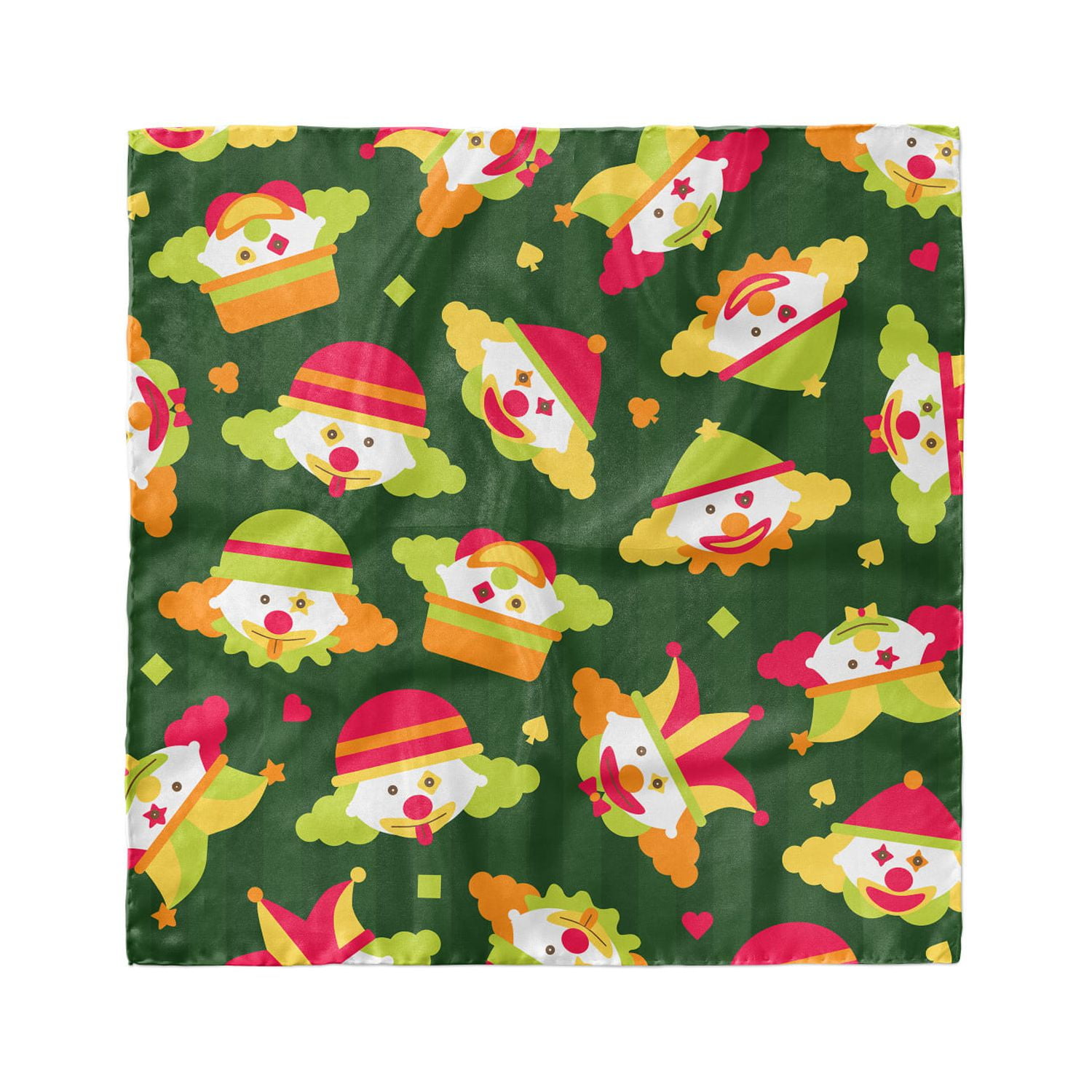 Circus Head Scarf, Geometric Motifs Clown Faces, Head Wrap, 3 Sizes, by ...