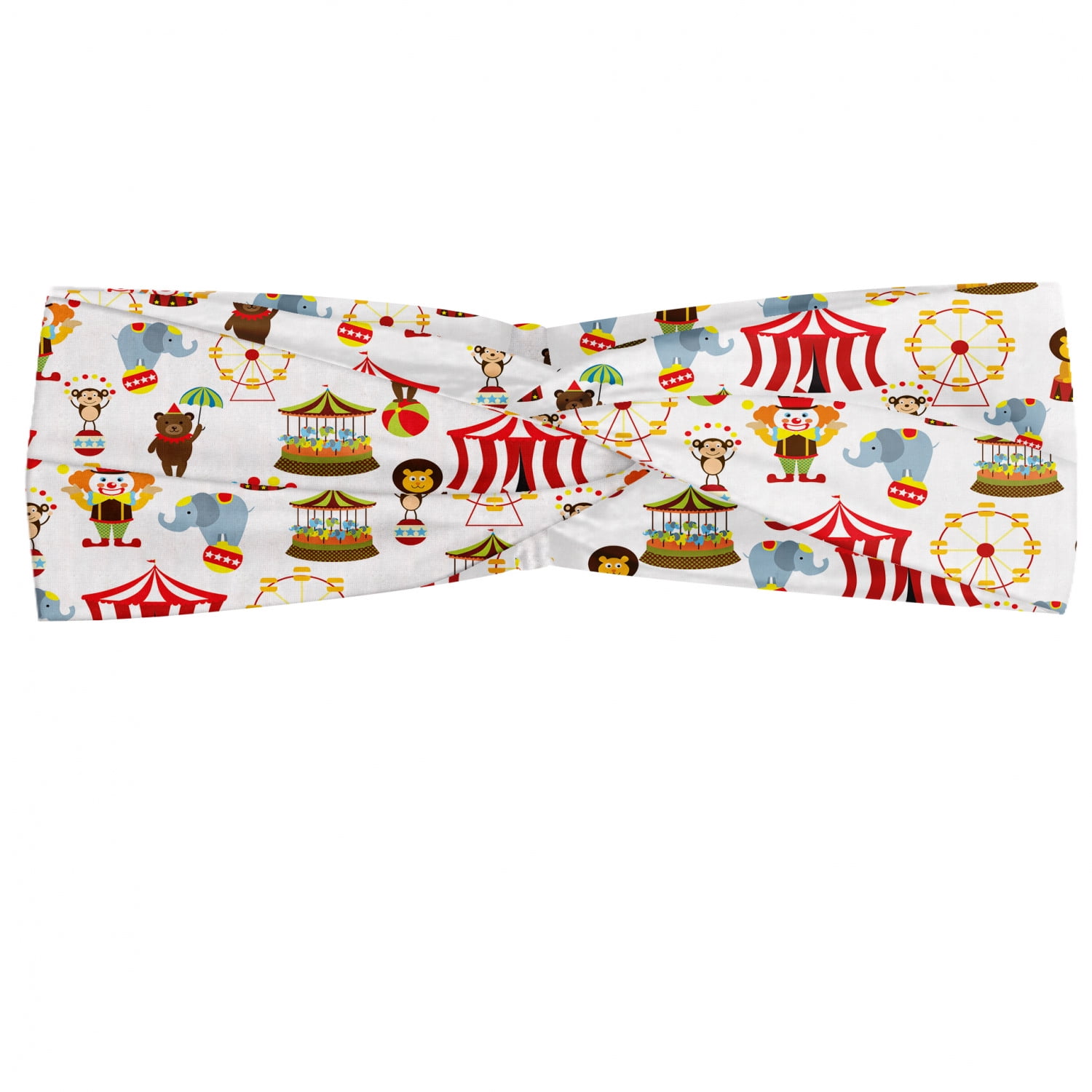 Circus Headband, Circus Elephant Bear Monkey Animals Merry Go Round ...