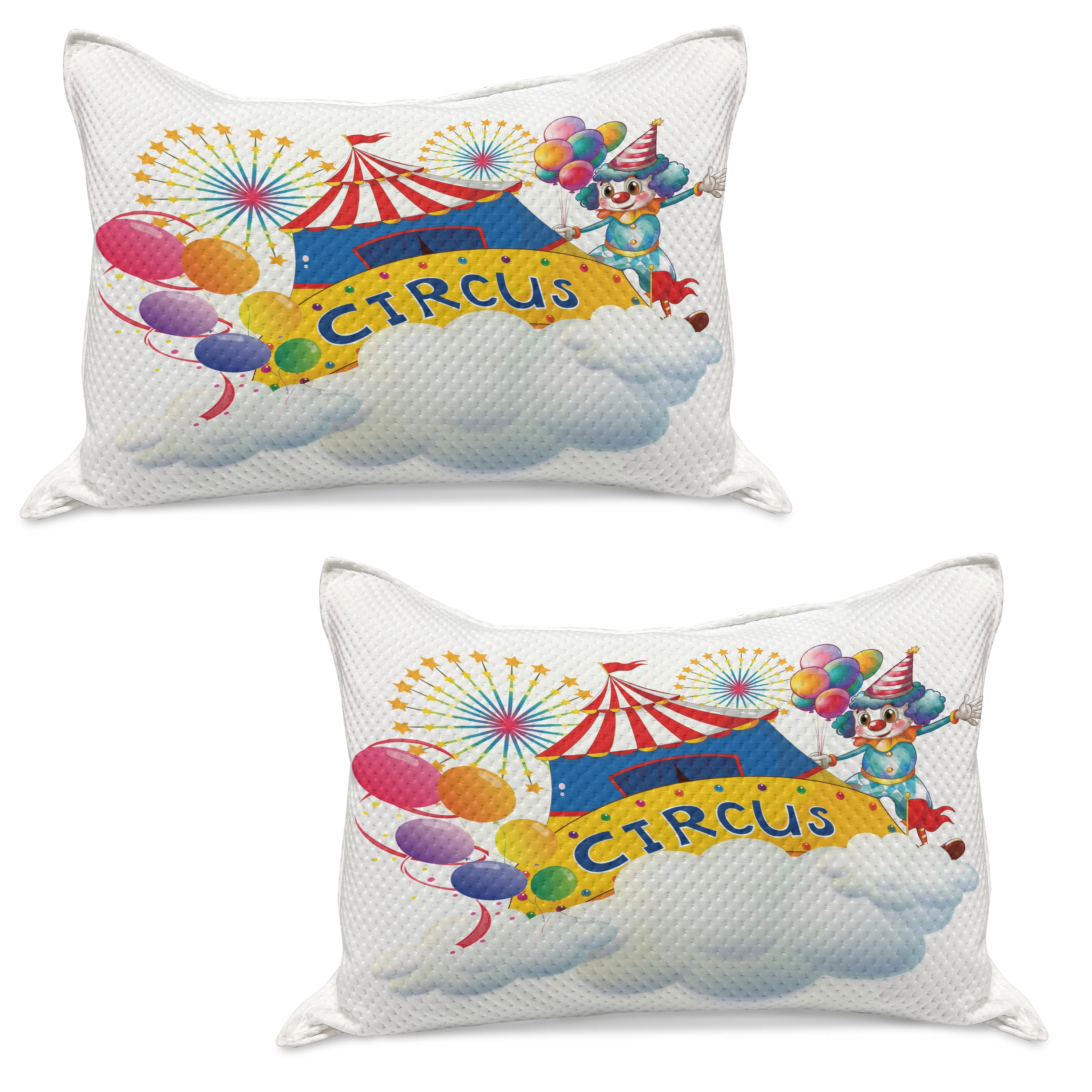 Circus Knitted Quilt Pillowcover Set of 2, Illustration of a Circus ...