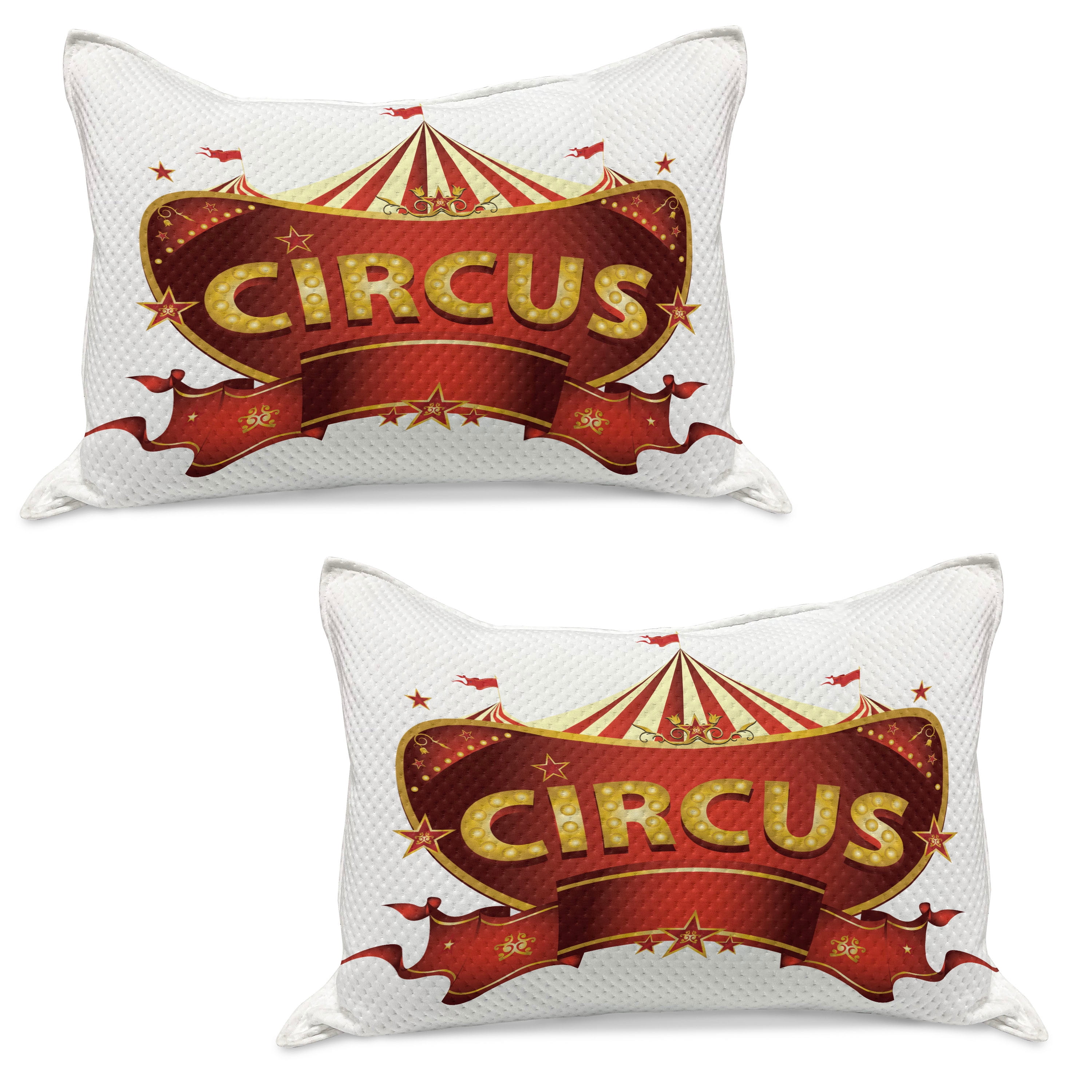 Circus Knitted Quilt Pillowcover Set of 2, Circus Sign Baroque Style ...