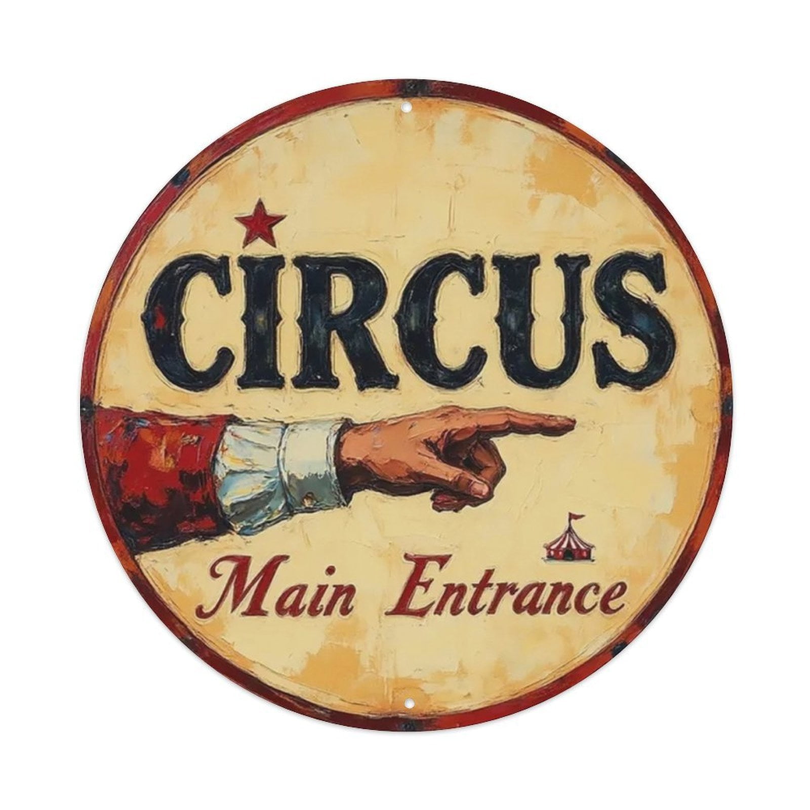 Circus Main Entrance Round Tin Sign Vintage Metal Poster Living Room ...