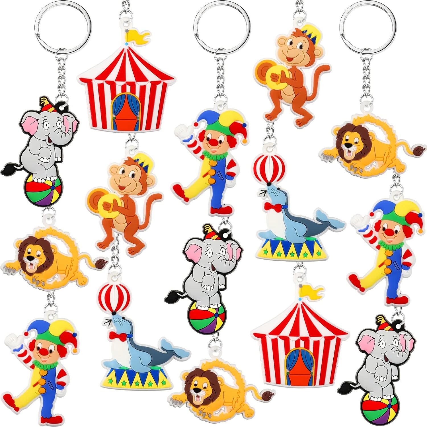 Circus Party Favors - Keychains and Key Rings for Carnival Theme Party ...