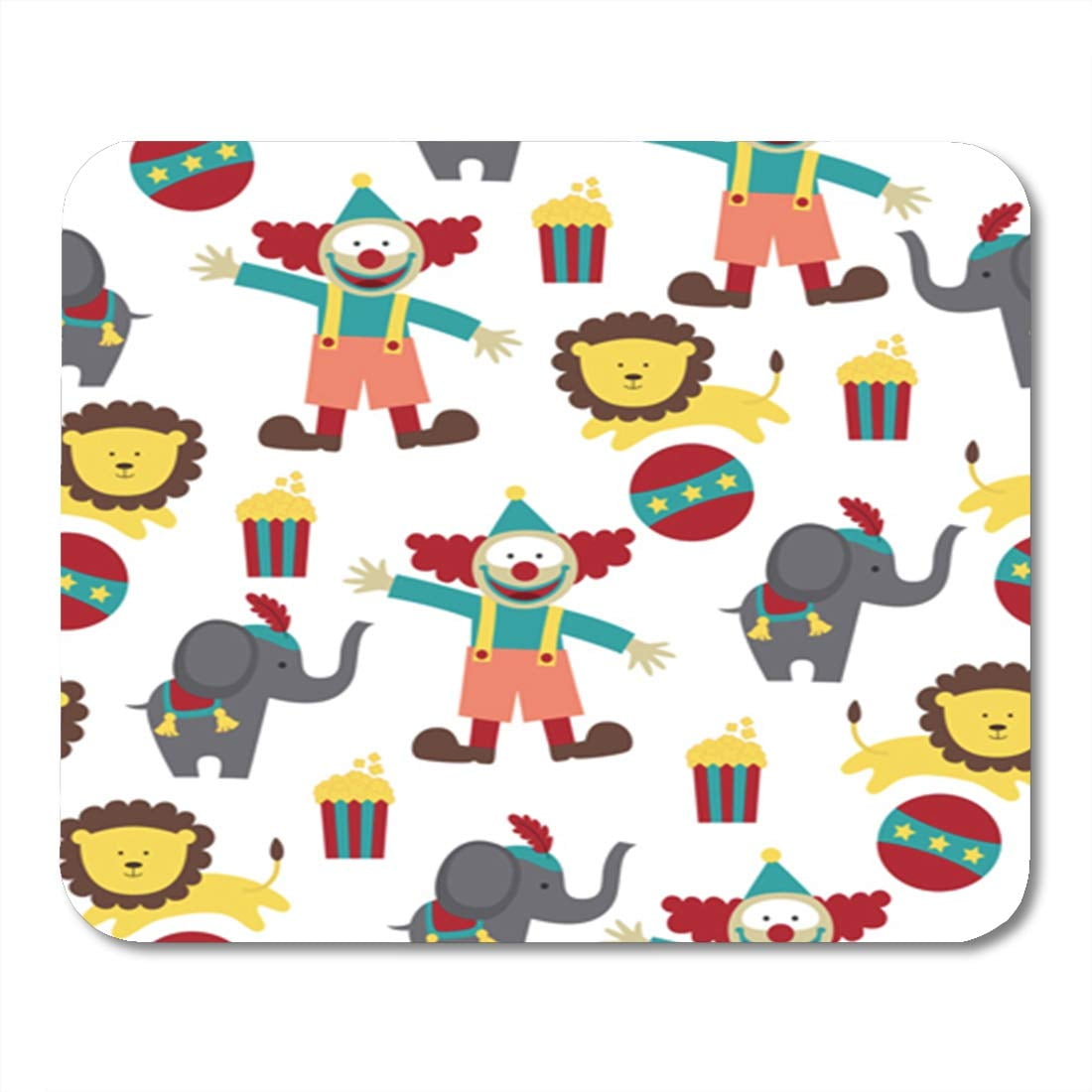 Circus Pattern Baby Clown Cute Lion Mousepad Mouse Pad Mouse Mat 9x10 ...