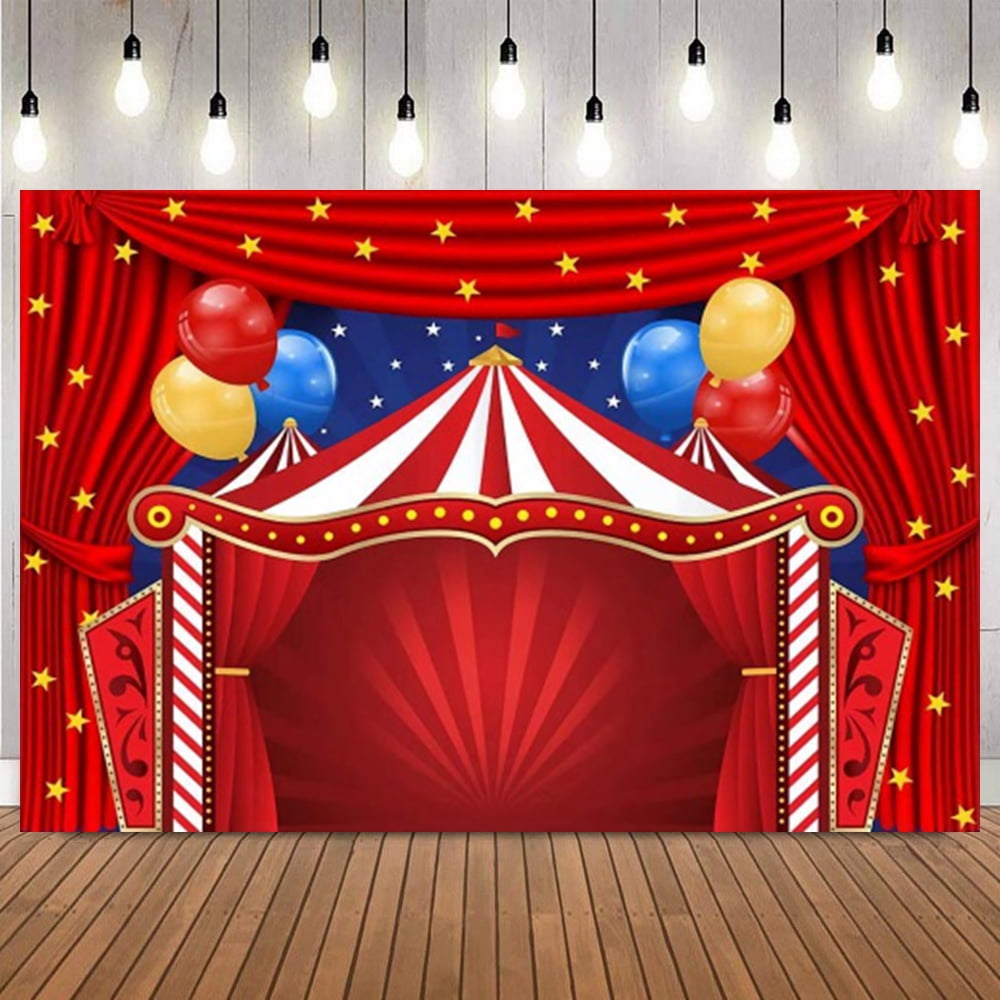 Circus Photography Backdrop Red Tents Night Stars Carnival Photo Background Baby Kids Child ...