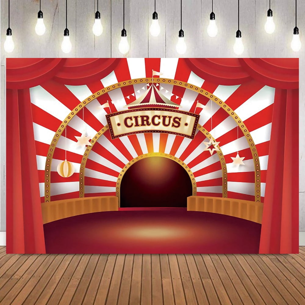 Circus Photography Backdrop Red Tents Night Stars Carnival Photo ...