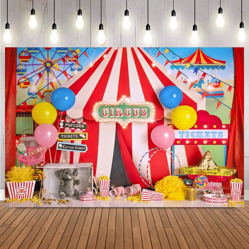 Circus Photography Backdrop Red Tents Night Stars Carnival Photo ...