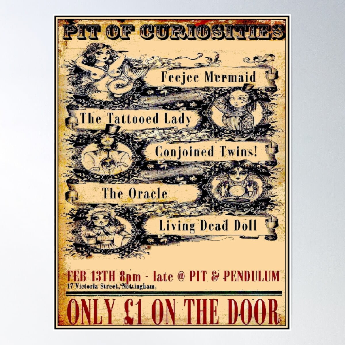 Circus Sideshow : Vintage Curiosities Advertising Print Poster Wall Art ...