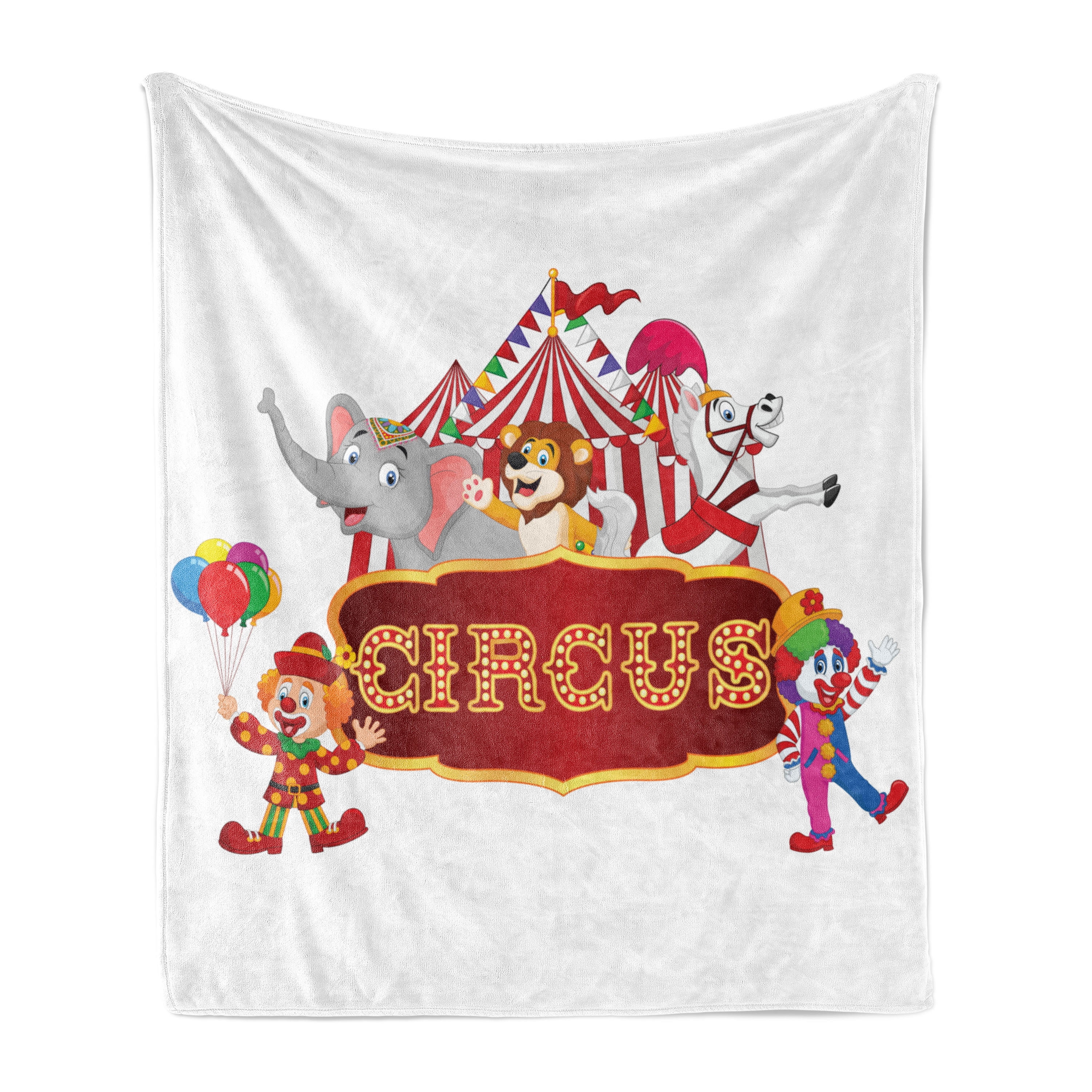 Circus Soft Flannel Fleece Throw Blanket, Happy Fun Trained Circus ...