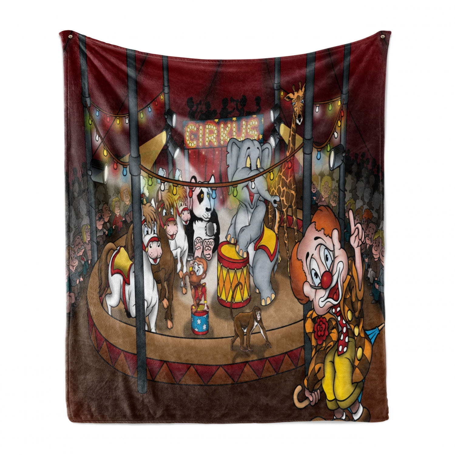 Circus Soft Flannel Fleece Throw Blanket, Circus Theme Show Horses ...