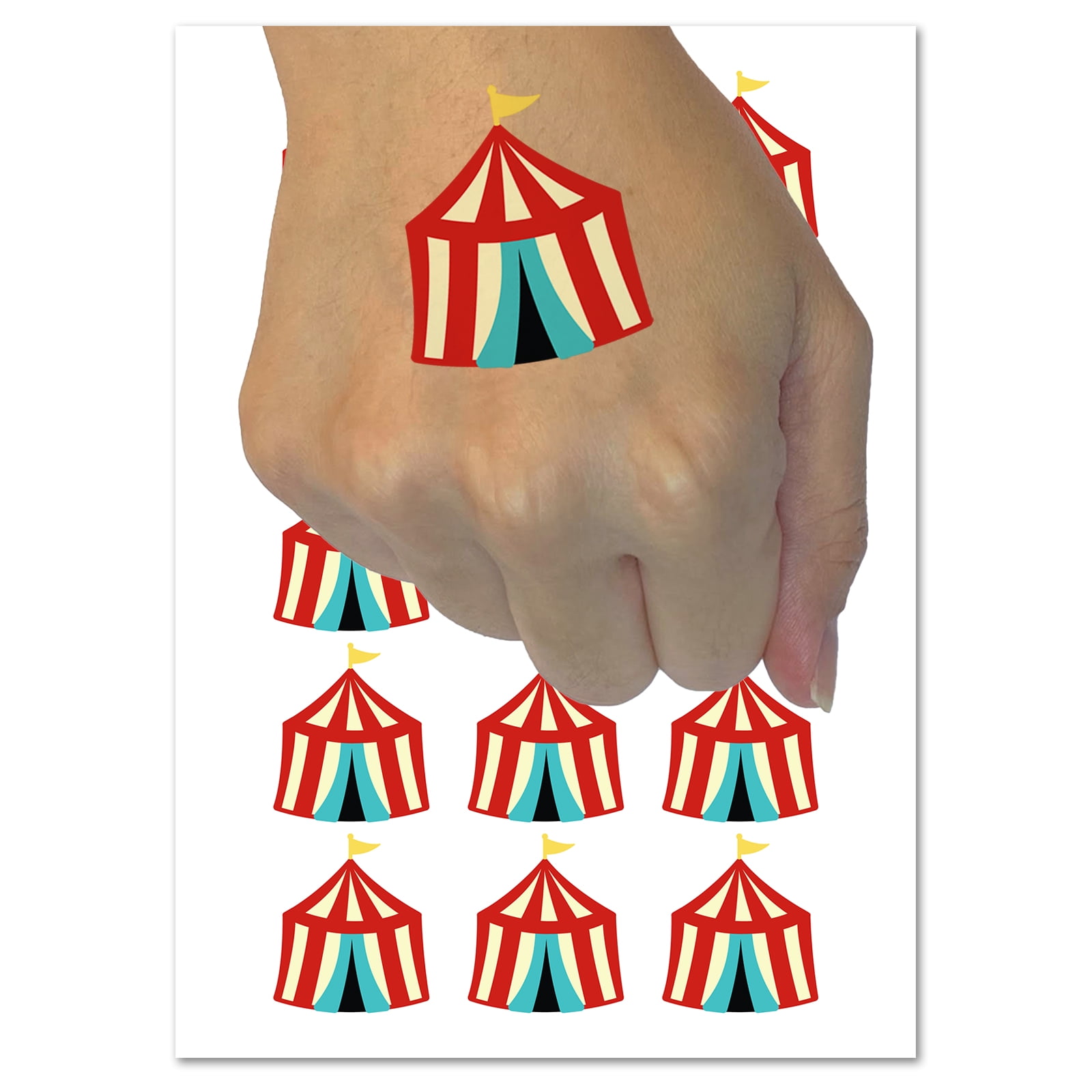 Circus Tent Water Resistant Temporary Tattoo Set Fake Body Art ...