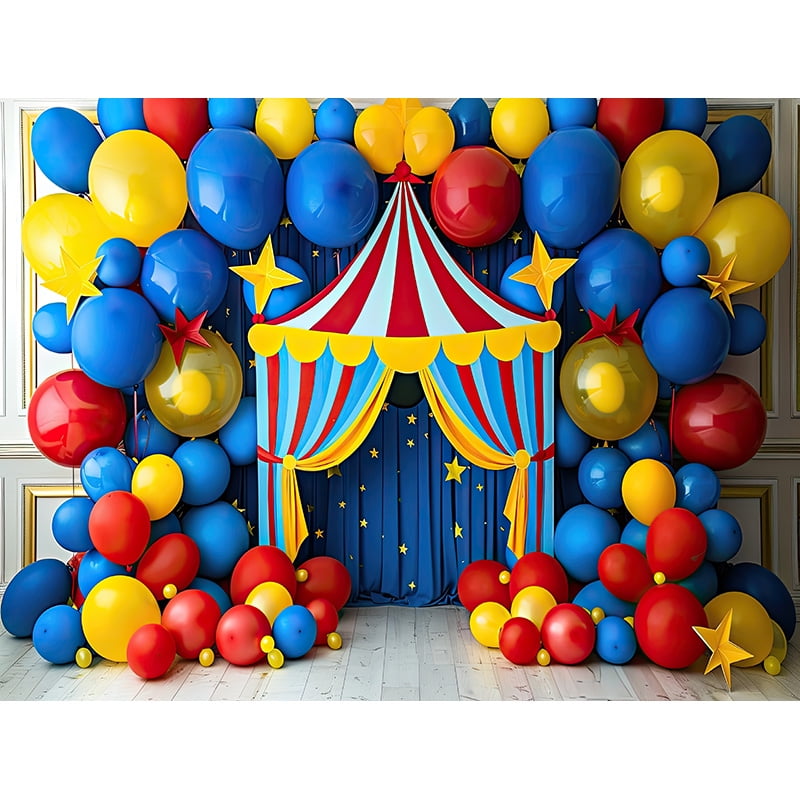 Circus Tent With Striped Canopy Photography Backdrops Balloons Birthday ...
