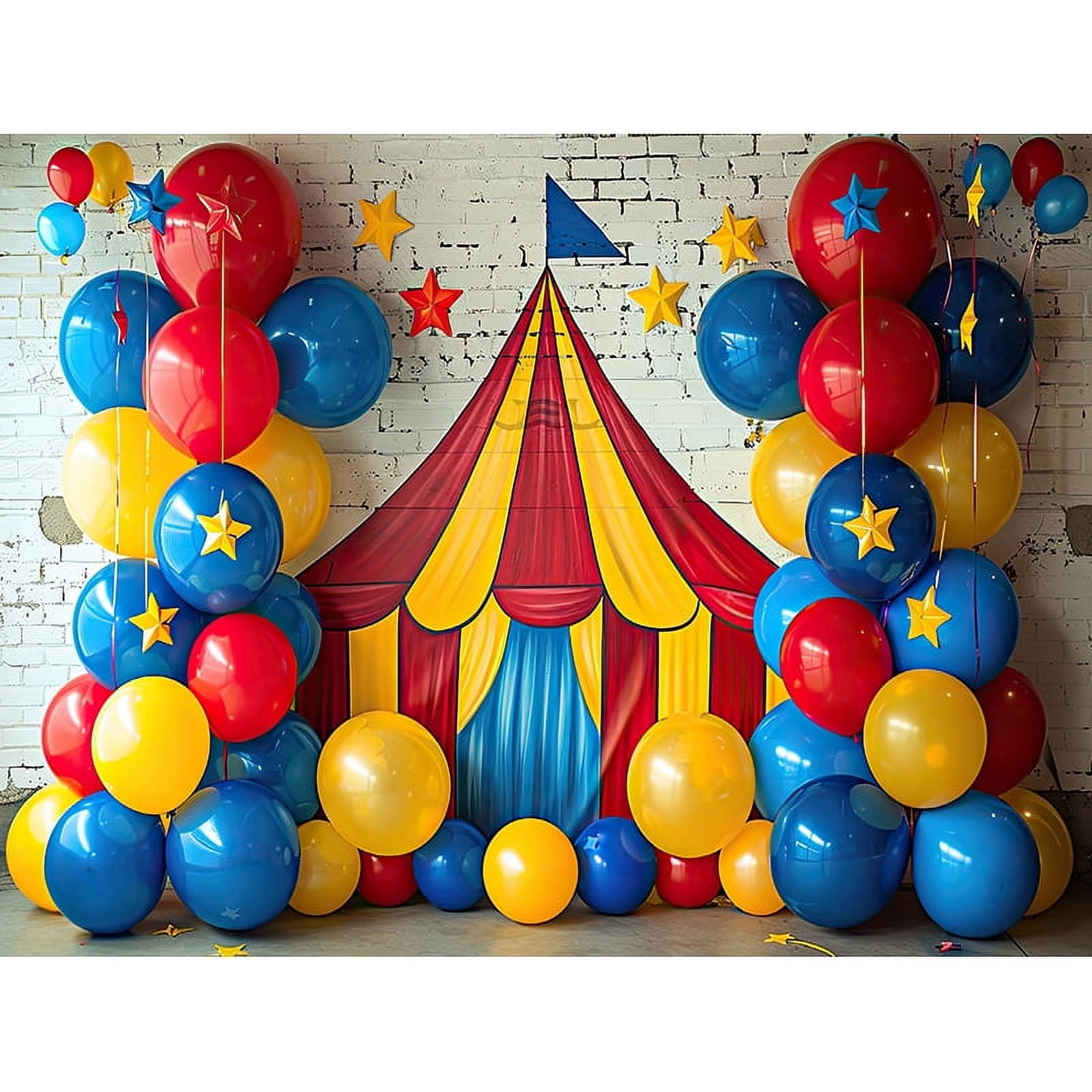 Circus Tent With Striped Canopy Popcorn Photography Backdrops Balloons ...