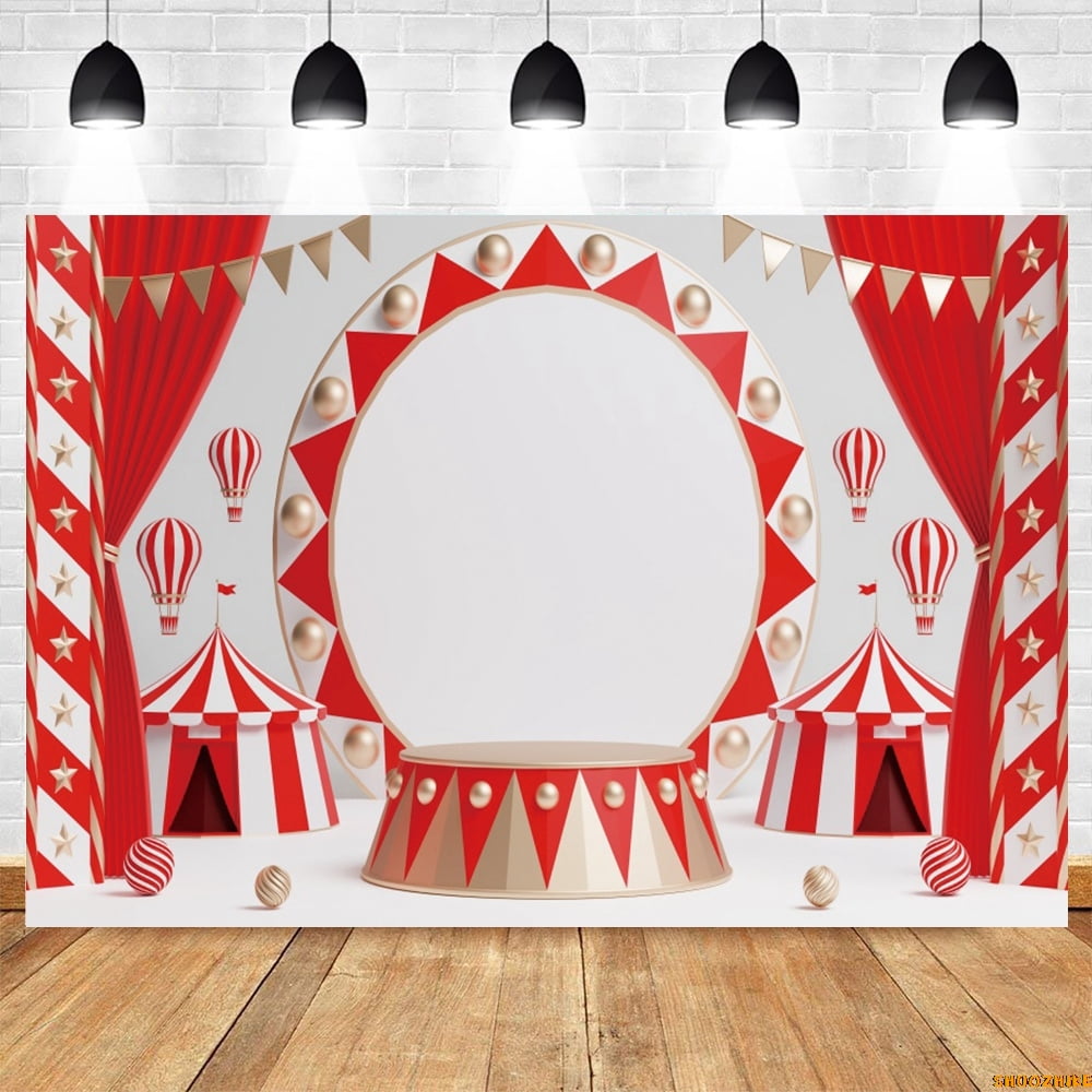 Circus Theme Backdrop for Photography Baby Shower Birthday Party Red Tt ...