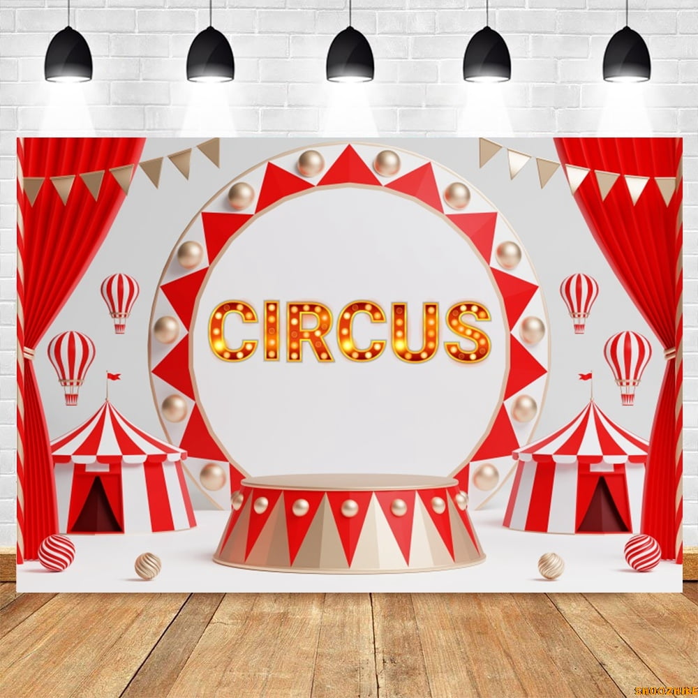 Circus Theme Backdrop for Photography Baby Shower Birthday Party Red Tt ...