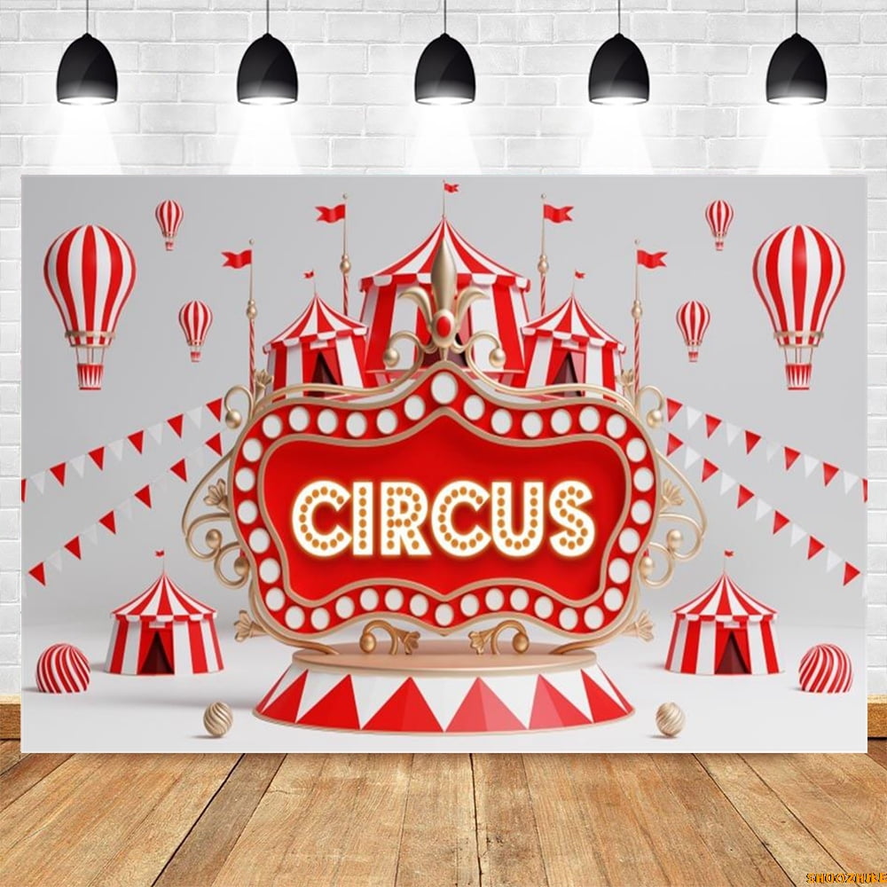 Circus Theme Backdrop for Photography Red Tt Ferris Wheel Carousel Hot ...