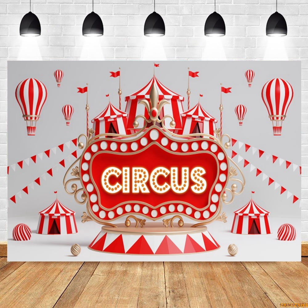 Circus Theme Backdrop for Photography Red Tt Ferris Wheel Carousel Hot ...
