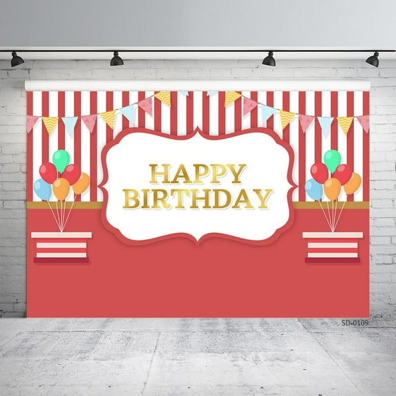 Circus Theme Balloon Red Birthday Party Banner Backgrounds Baby Shower ...