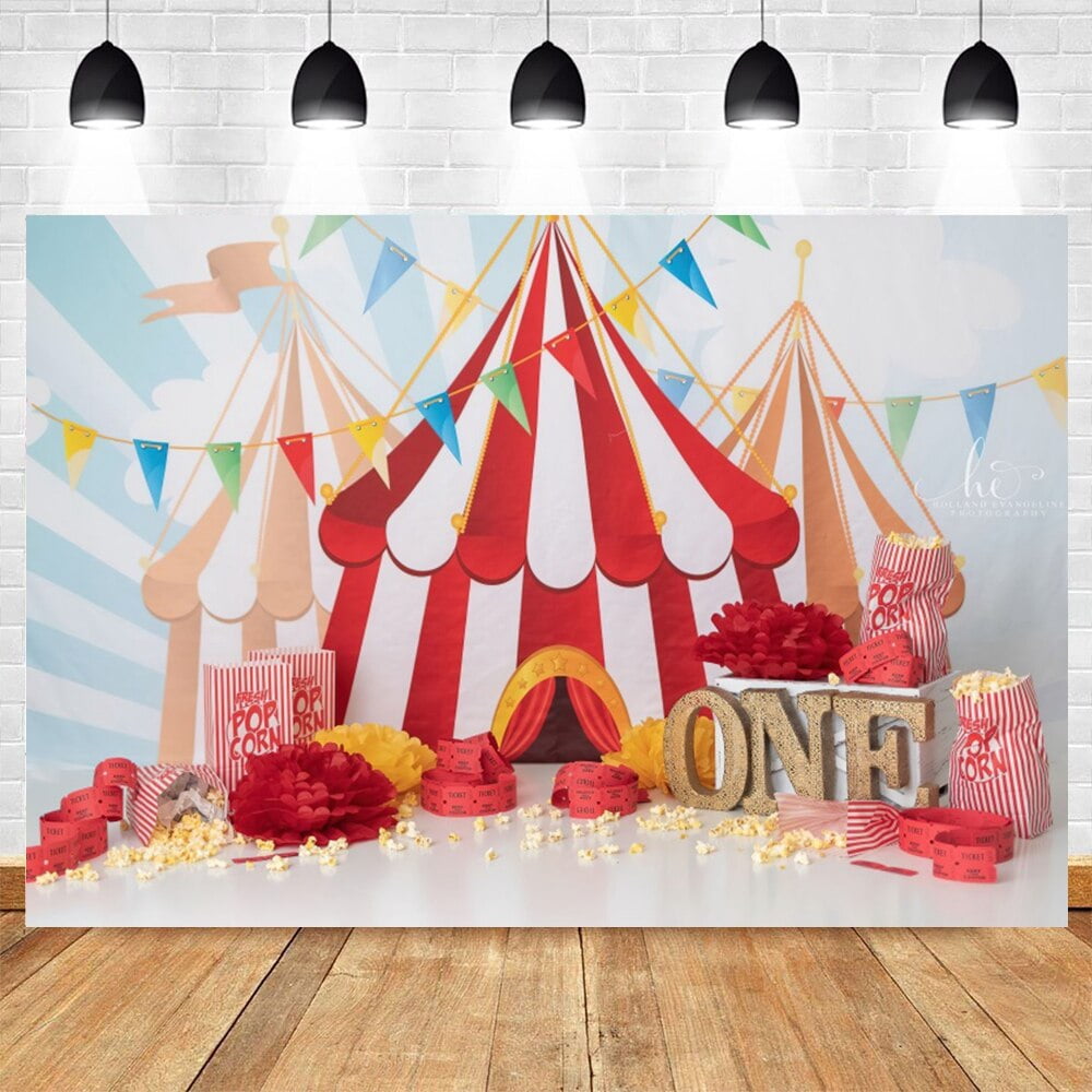 Circus Theme Party Backdrop Decor Newborn Baby Birthday Circus Carnival ...