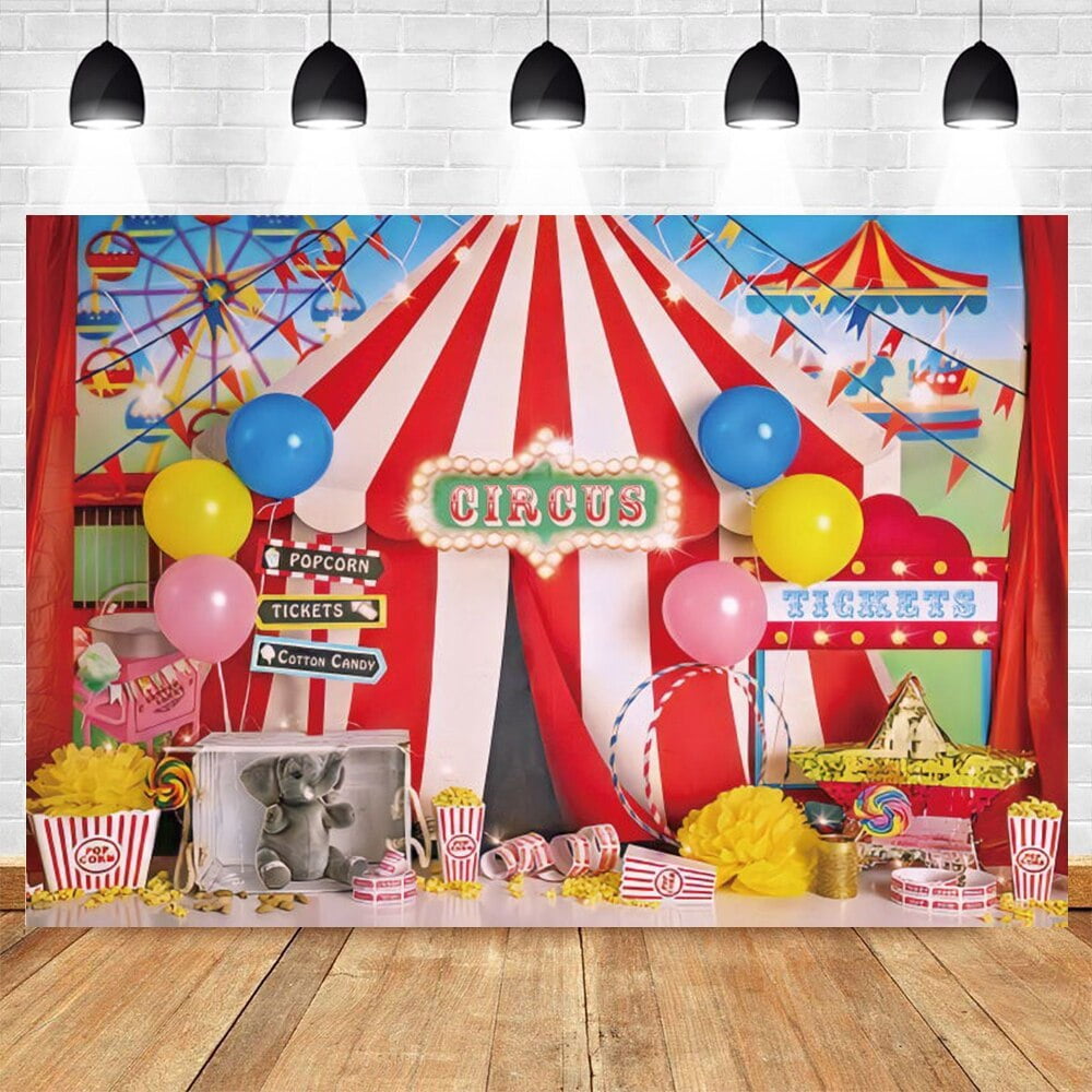 Circus Theme Party Backdrop Decor Newborn Baby Birthday Circus Carnival ...