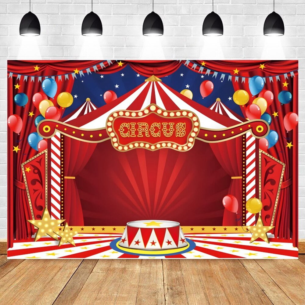 Circus Theme Party Backdrop Decor Newborn Baby Birthday Circus Carnival ...