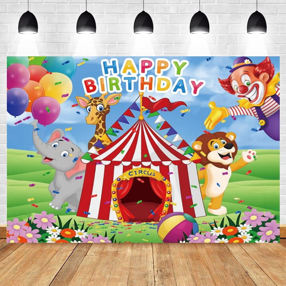 Circus Theme Party Backdrop Decor Newborn Baby Birthday Circus Carnival ...